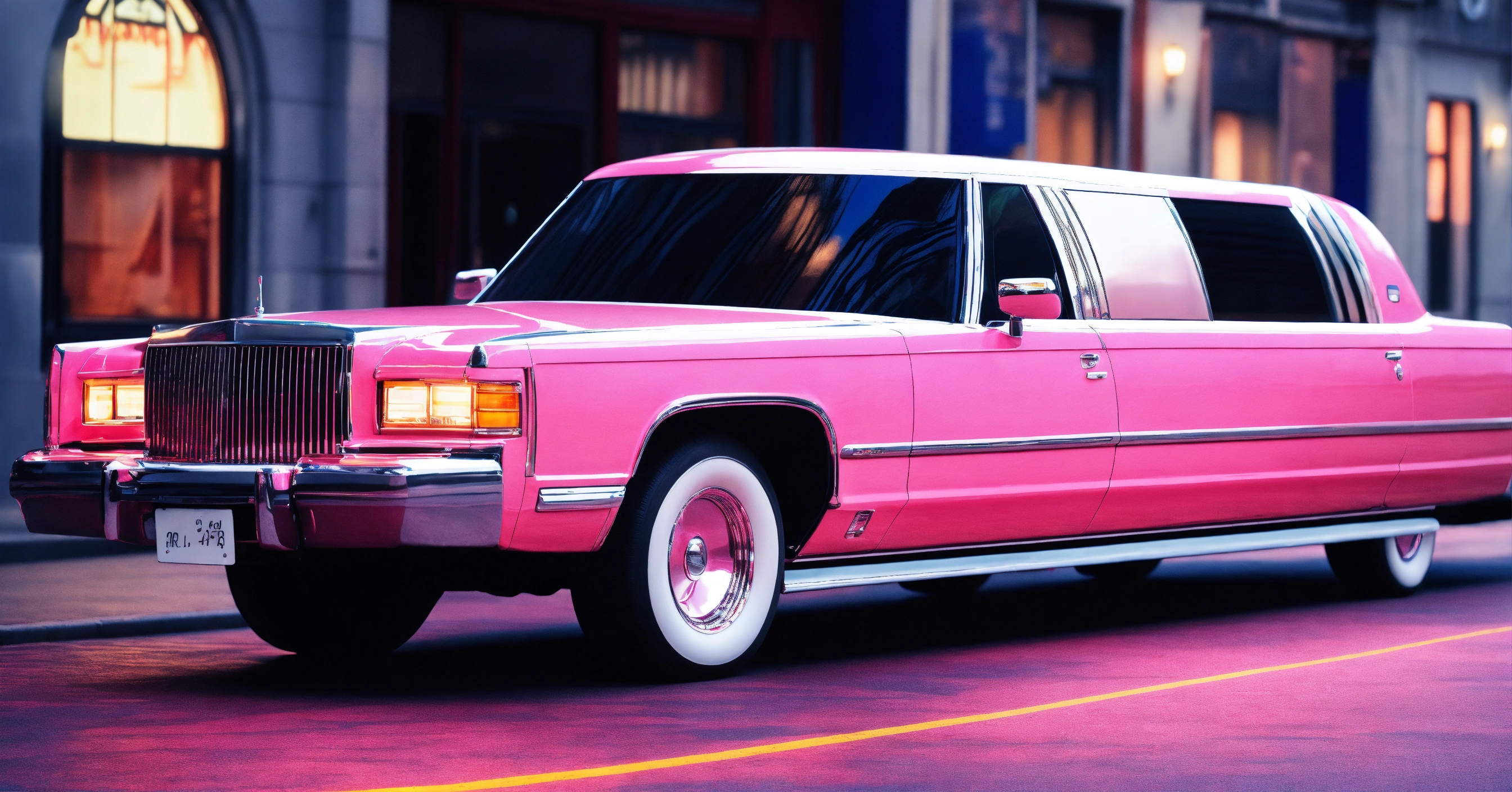 Lexica - Long pink limo, car rental, 3D, photo-realistic, 4K, high ...
