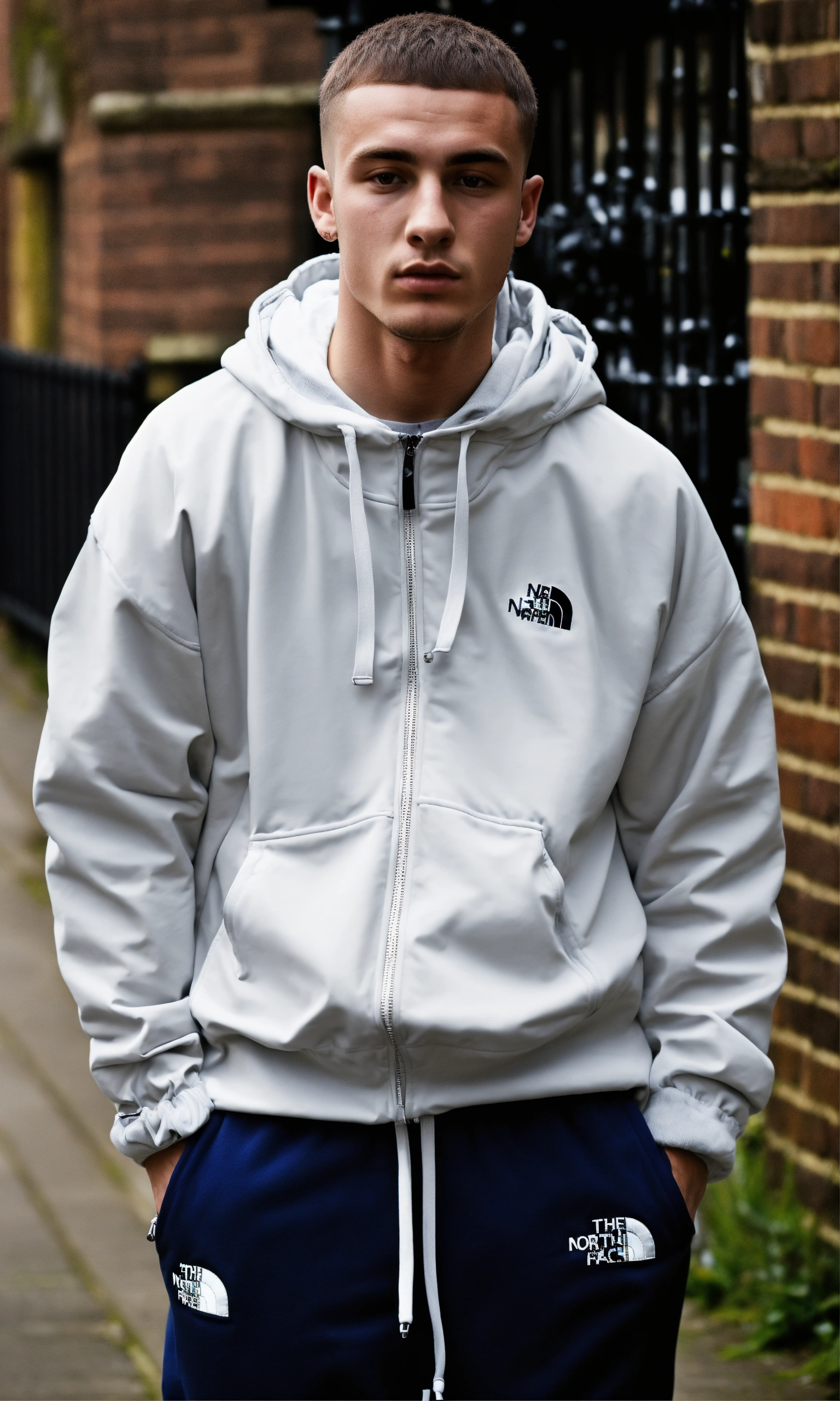 Lexica - White british roadman chav, aged 21, he is wearing a north ...