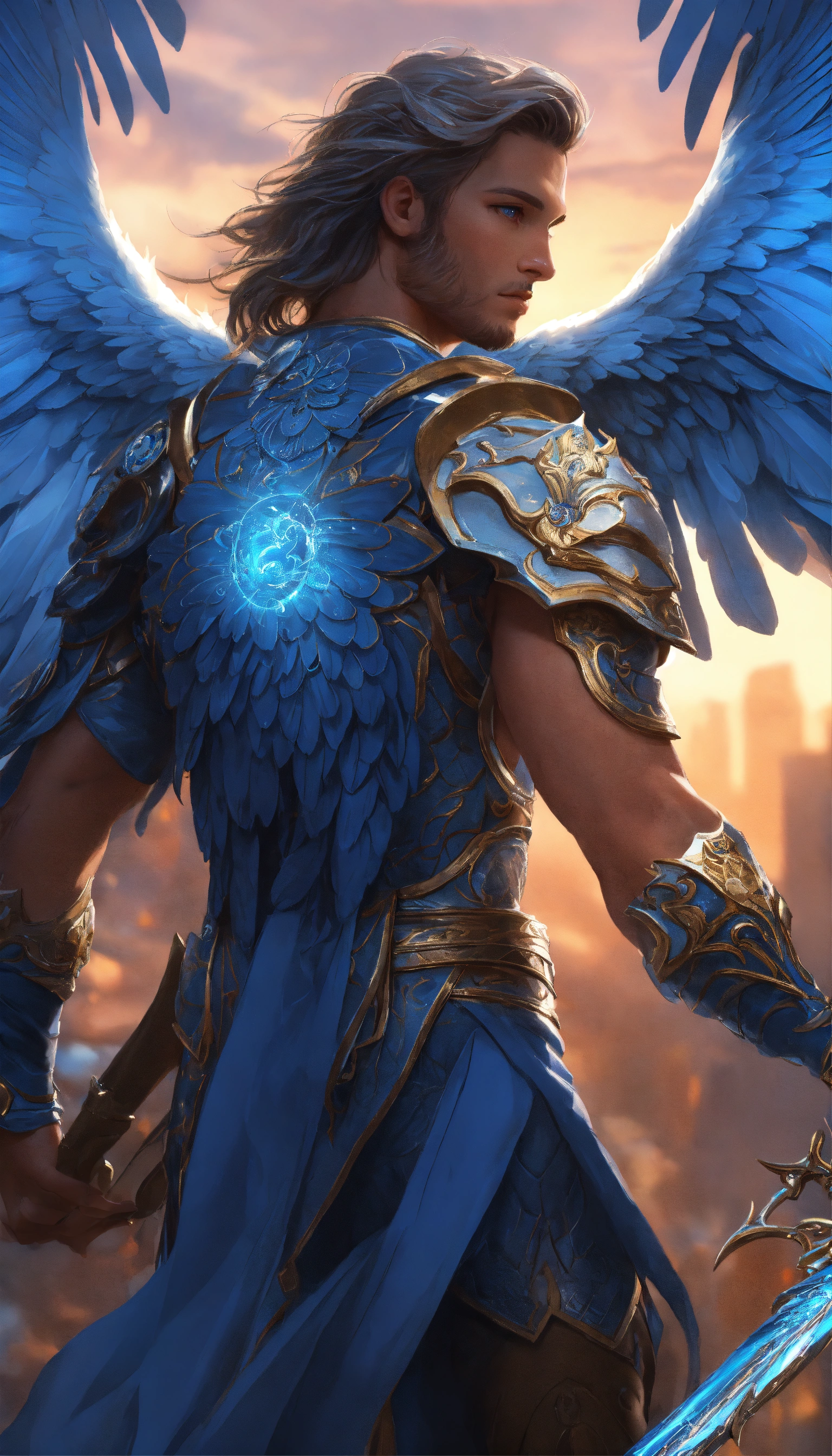 Lexica - Male angel, wings, intricate, headshot, very detailed, digital ...