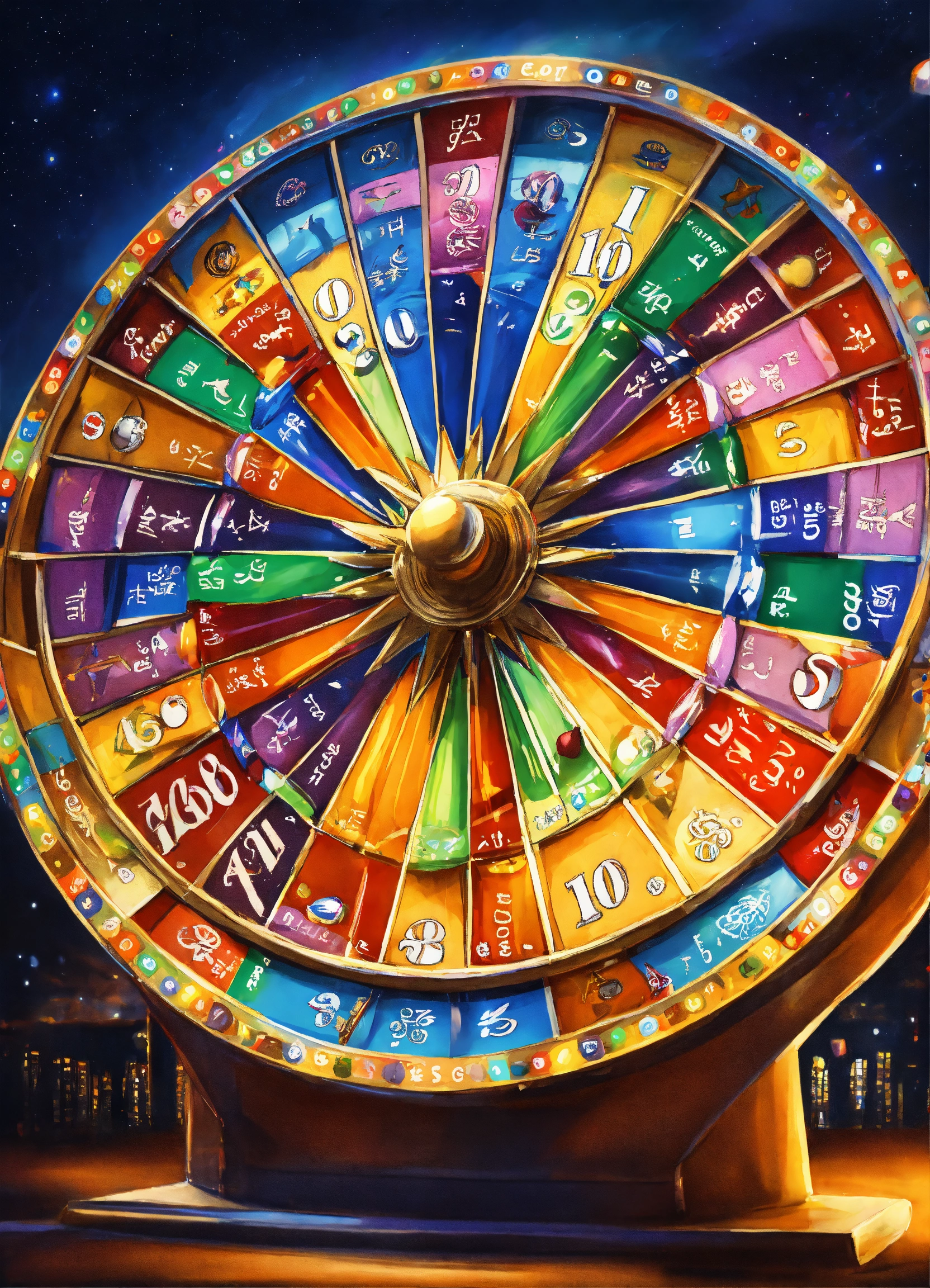 Lexica - Realistic drawing, wheel of fortune, stellar background