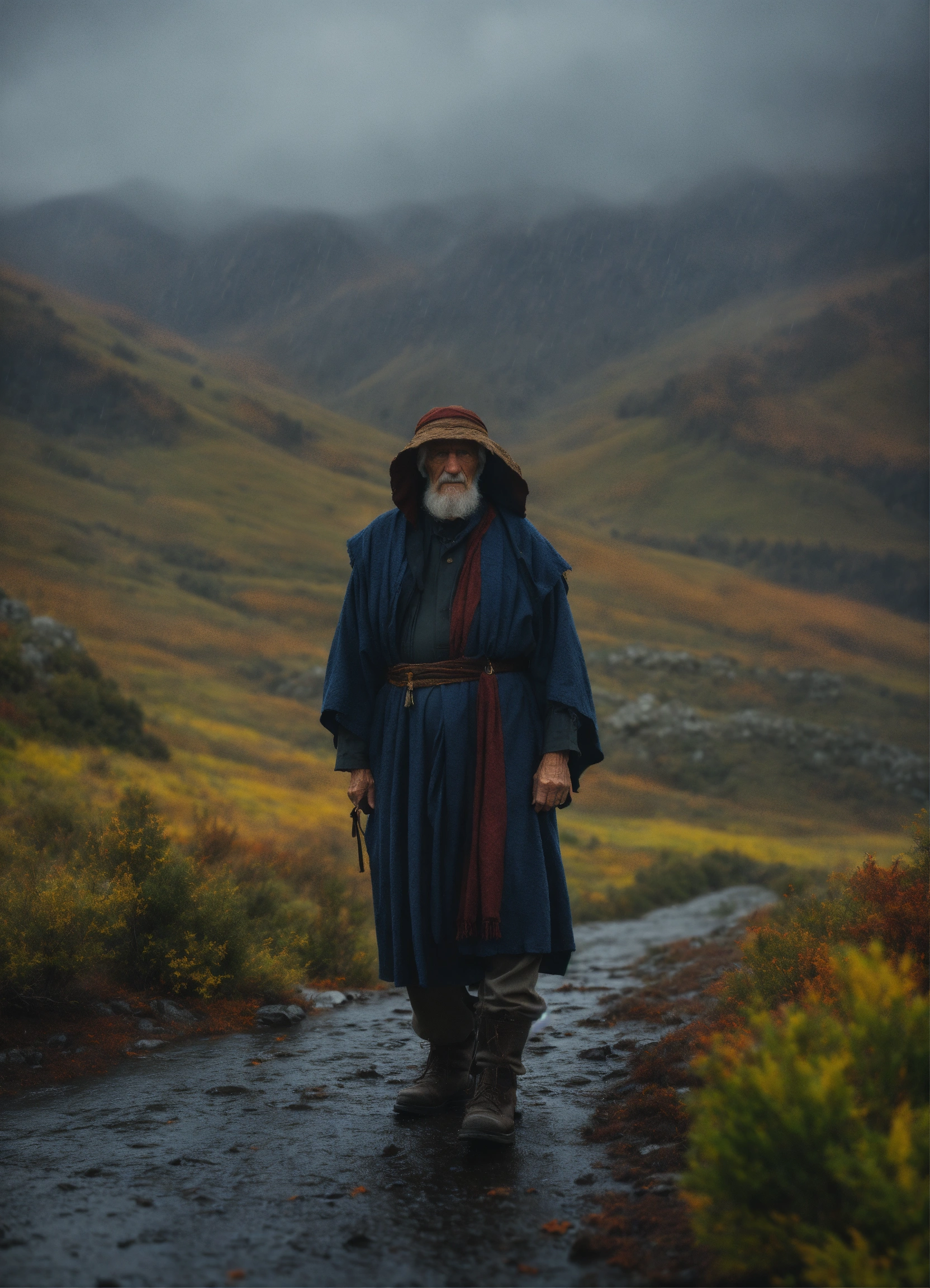 Lexica - ISRAELITE old man shepard in mountains, rainy, autumn, dark ...