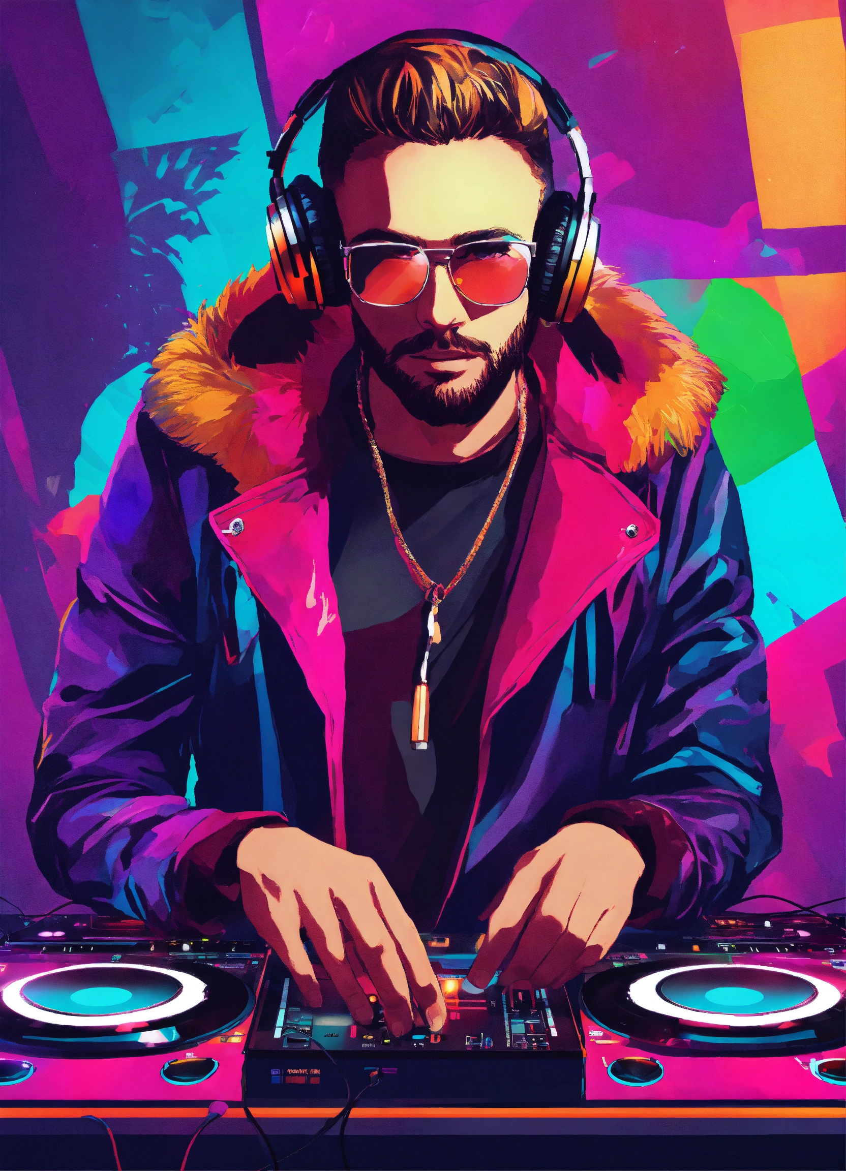 Lexica - IMAGE POUR NIGHTCLUB DJ with vibrant Color Palette