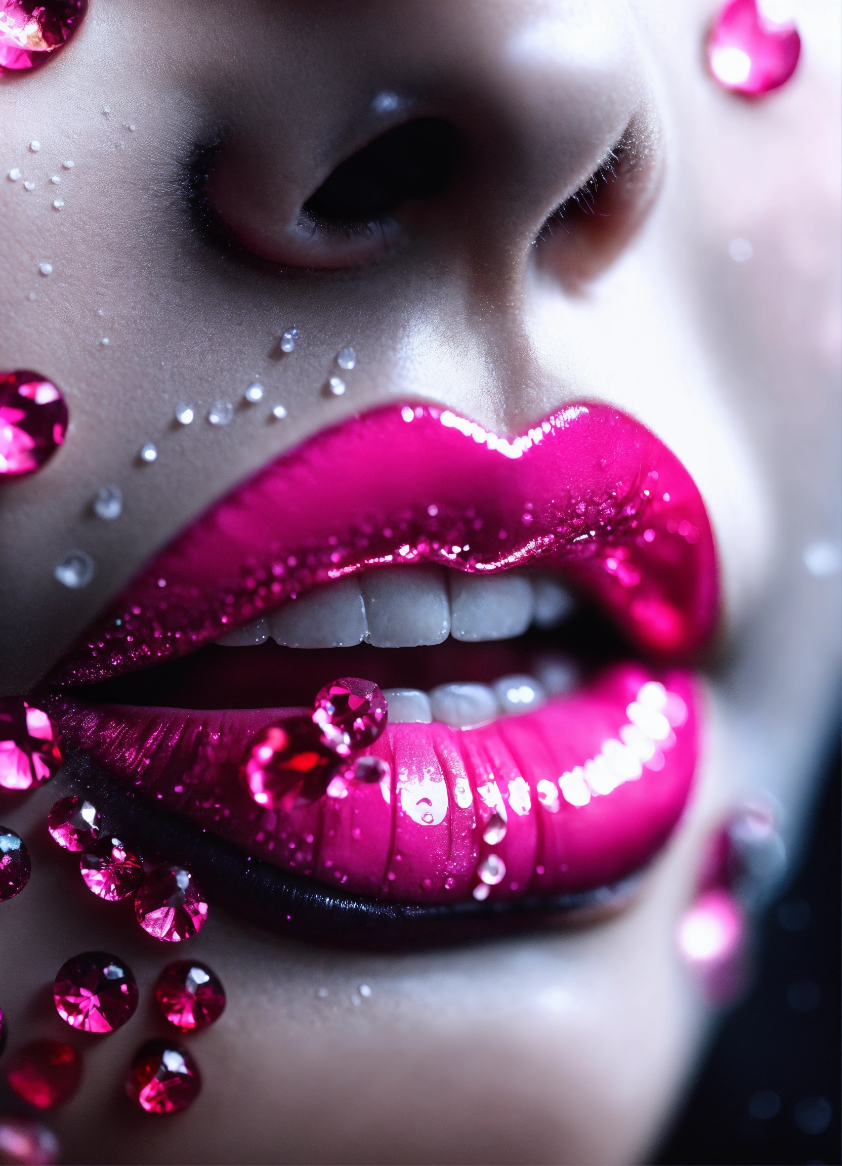 Lexica - Photorealistic, black and white, extreme close up, lips ...