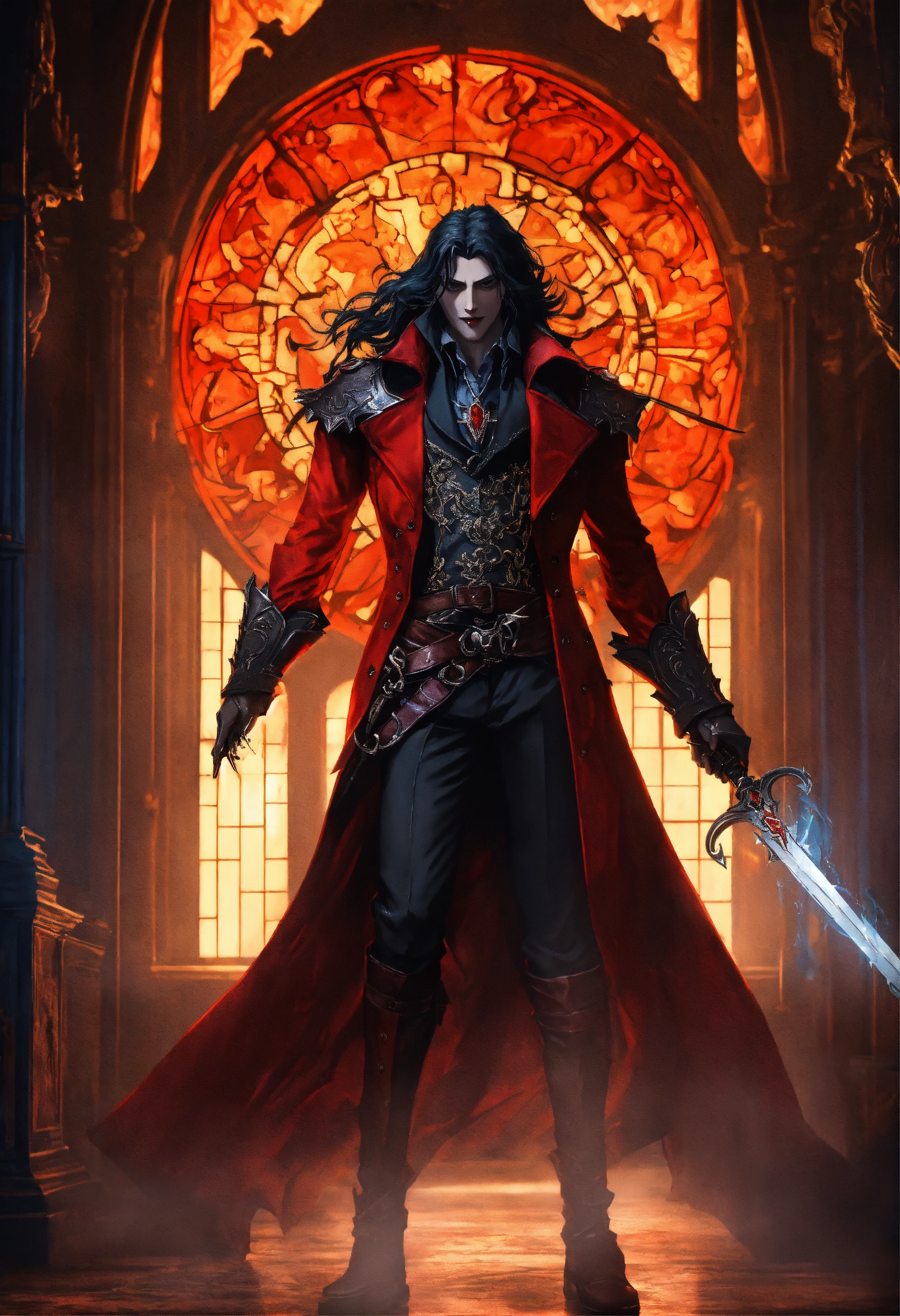 Lexica - Full body of a alucard castlevania ,Grim fantasy, vampire, D&D ...