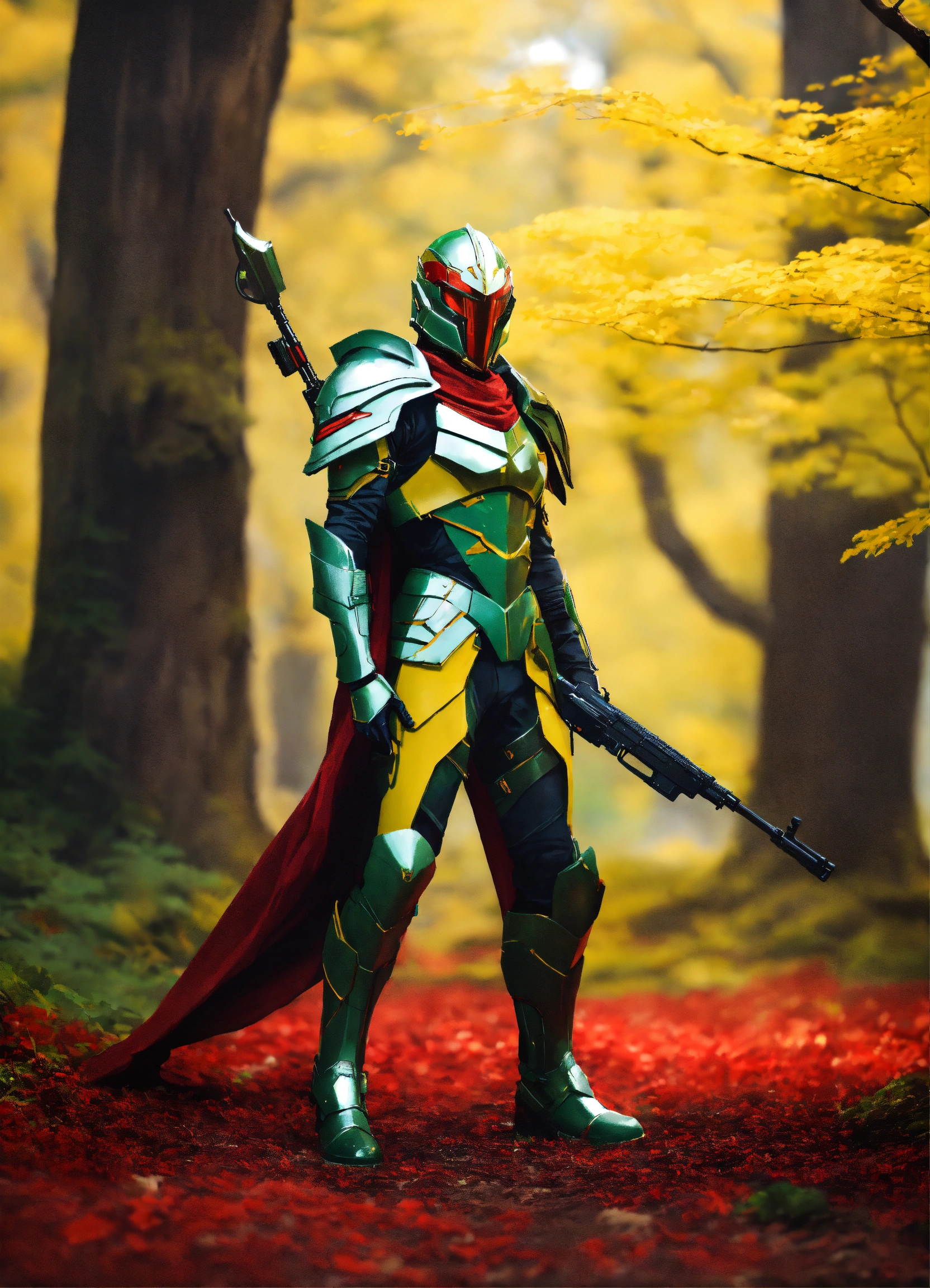 Lexica - High elf sci fi soldier wearing sleek sci fi armor, dark green ...