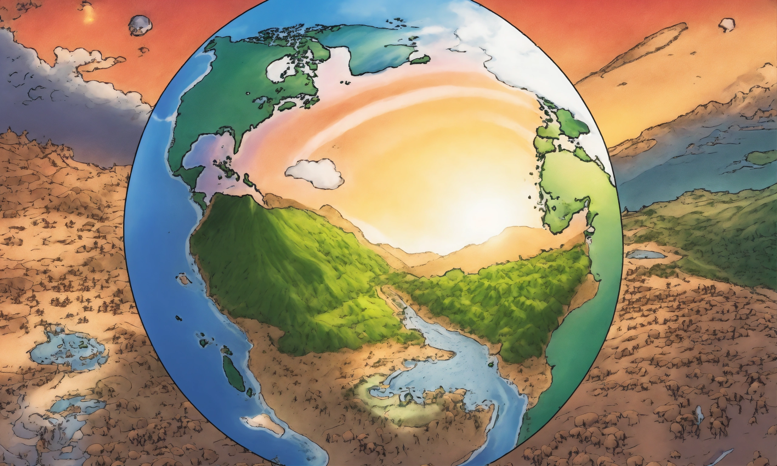 Lexica - Sundar Pichai comic strip of Picture of the earth scene