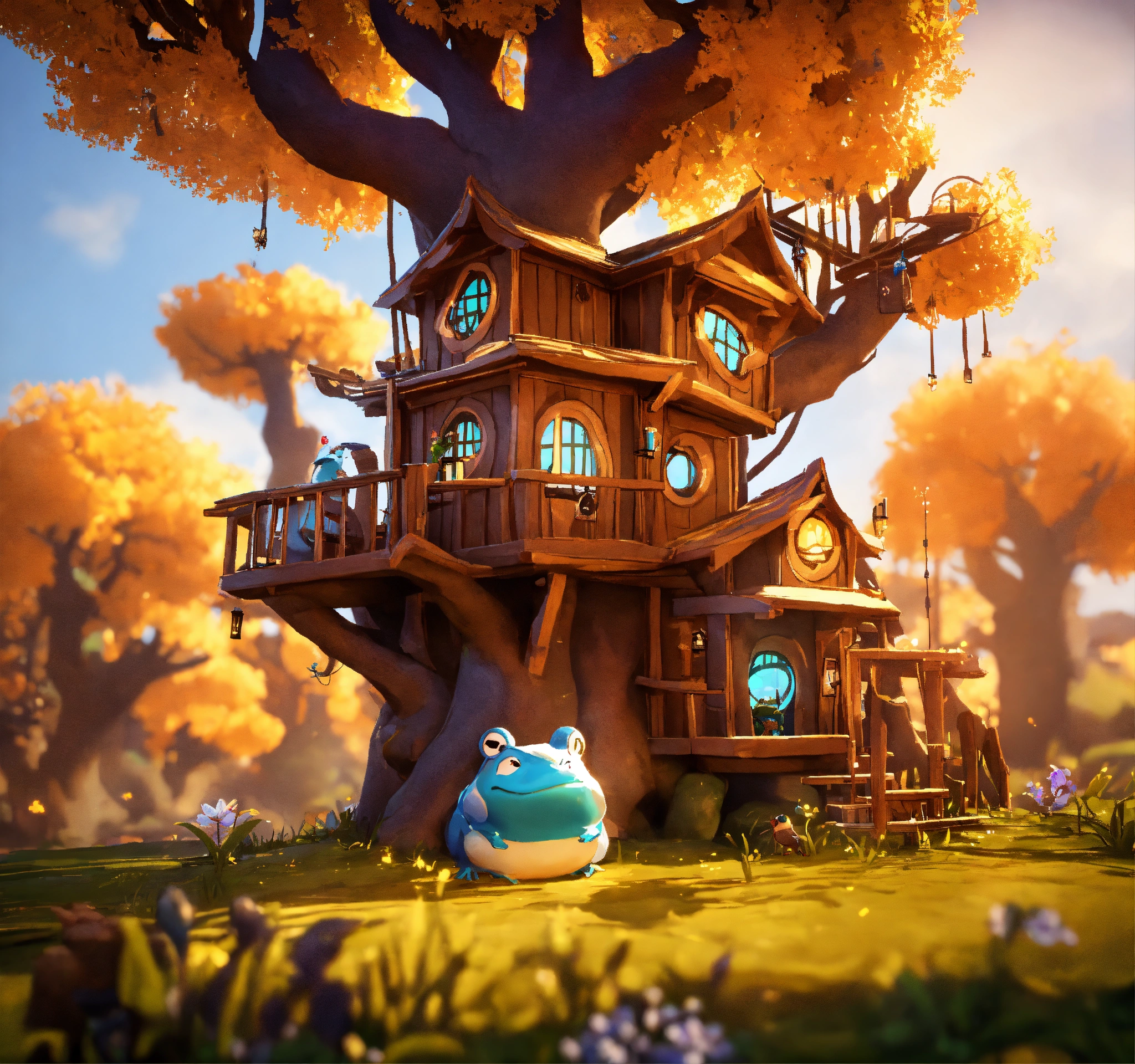 Lexica - MMO game with online players. treehouse. Ori. game with frogs ...