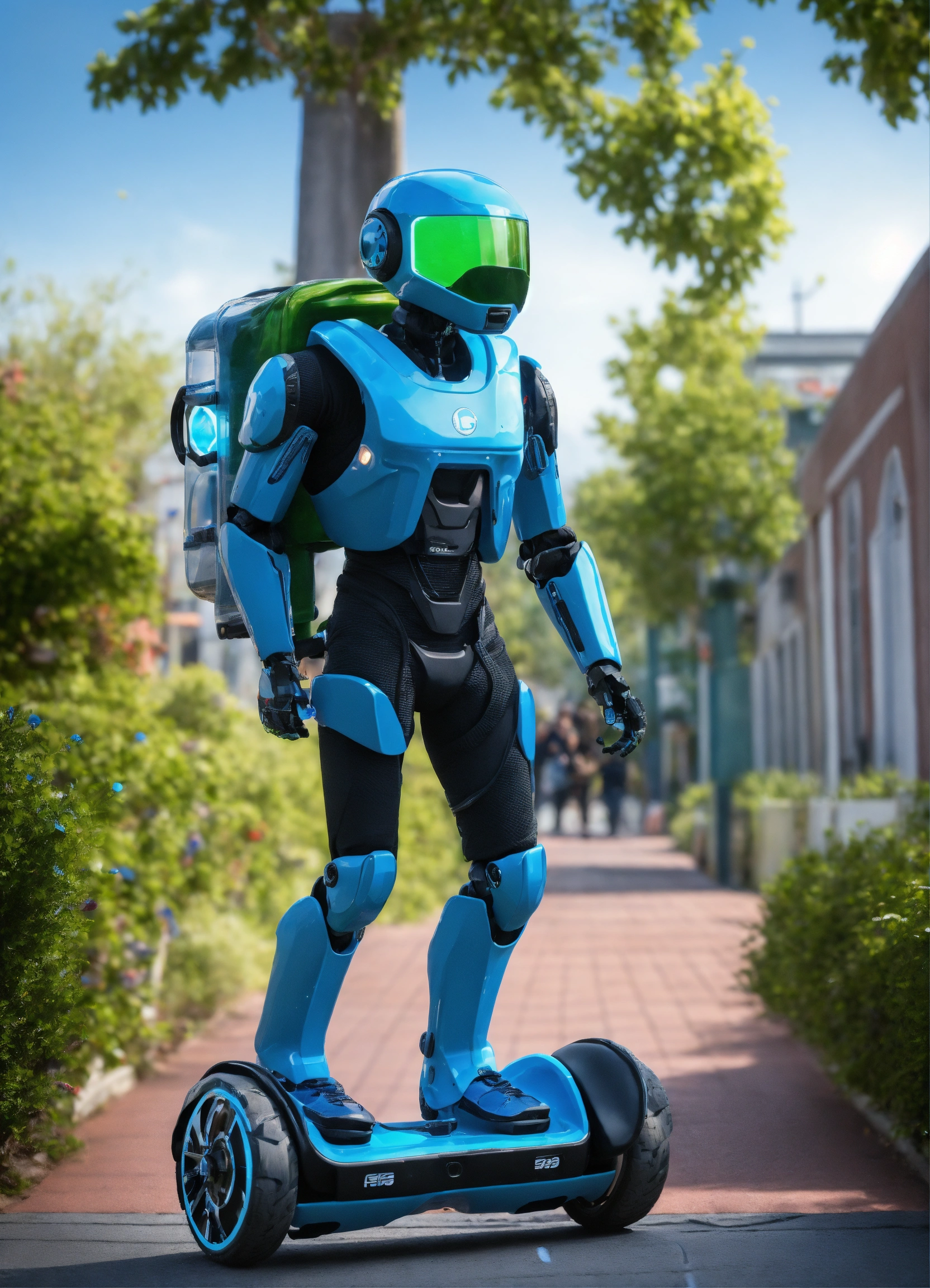 Lexica - A passionate male robot on hoverboard, "Realistic Man Face ...