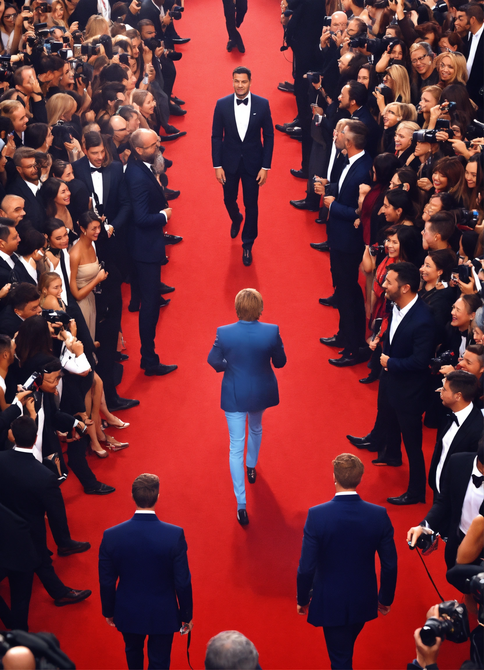 Lexica - Generate an image of a famous celebrity walking on a red ...