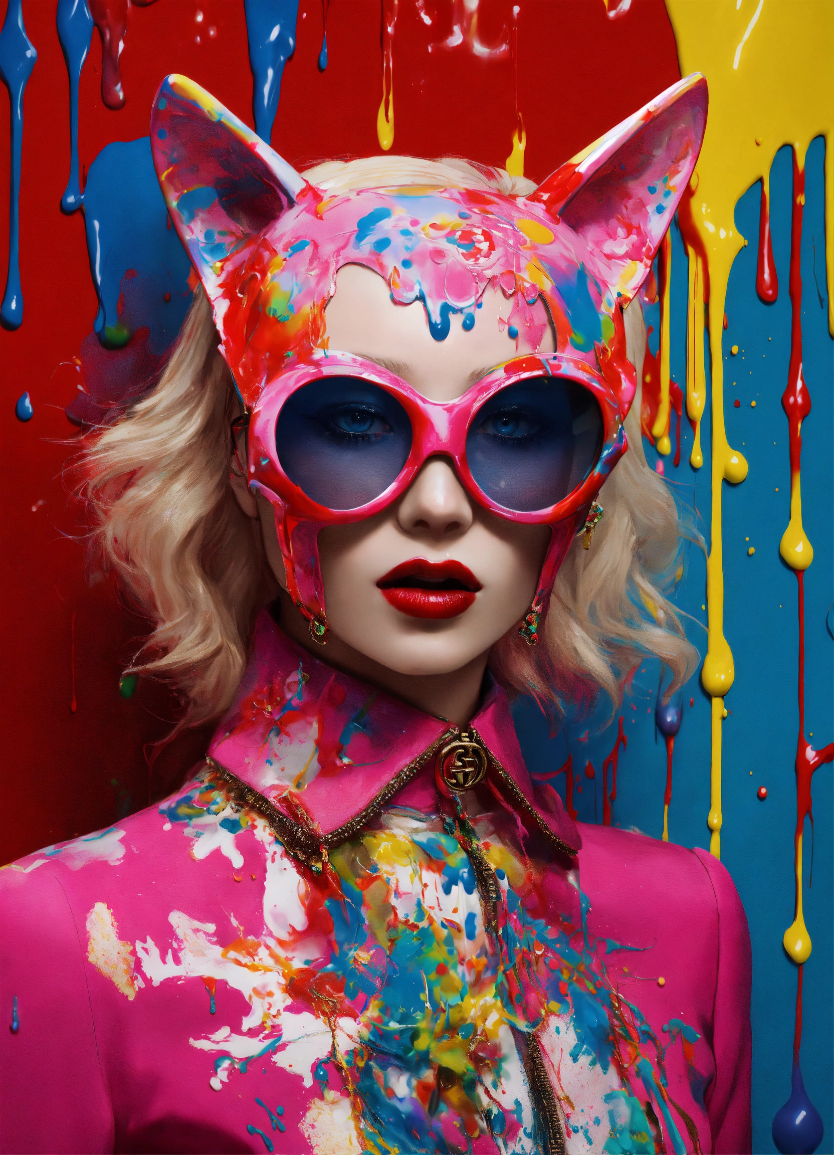 Lexica - Front portrait Photography, transparent porcelain cat woman ...