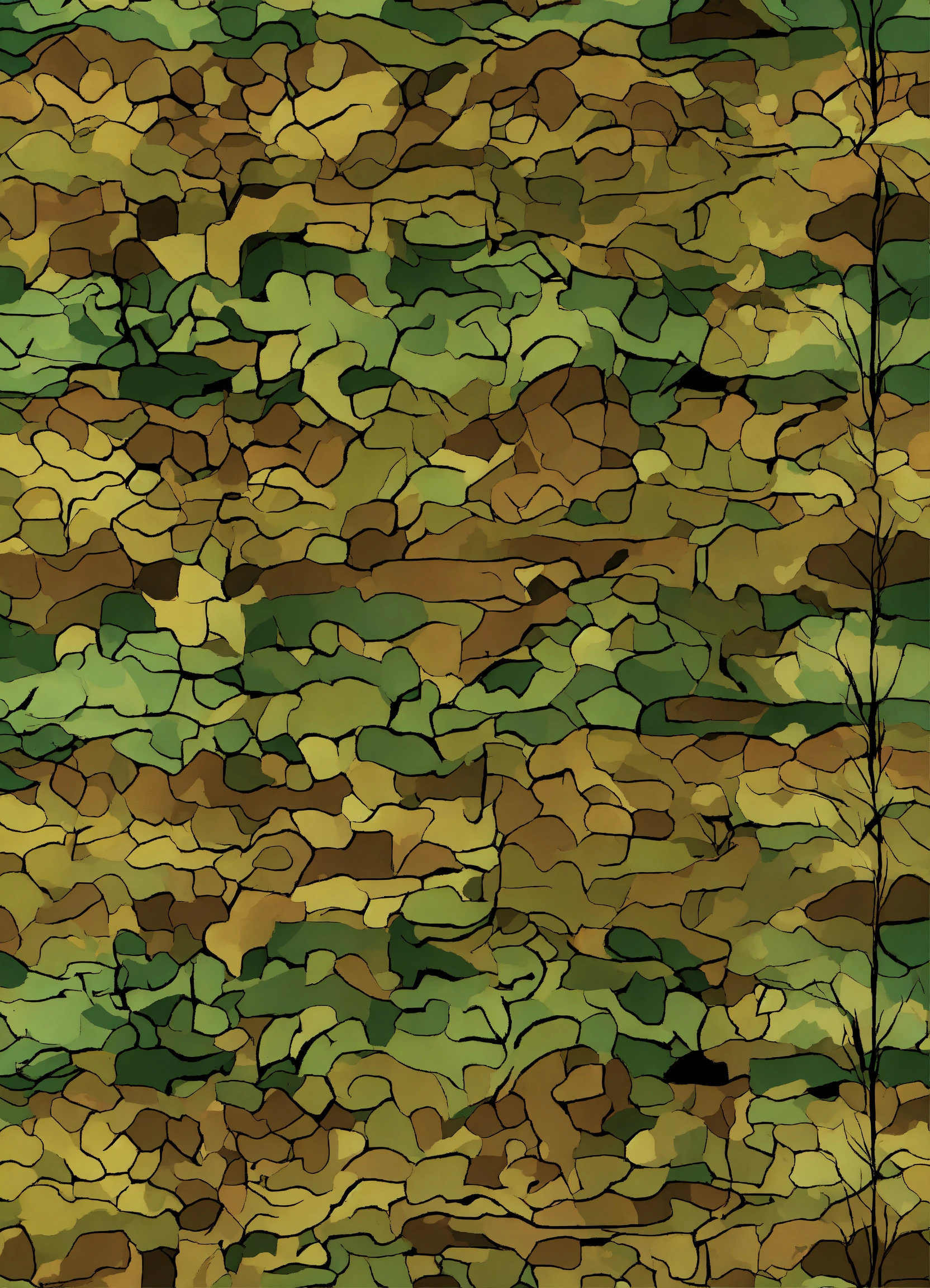 Lexica - Smoke, Weed, and tree camouflage pattern greens and browns