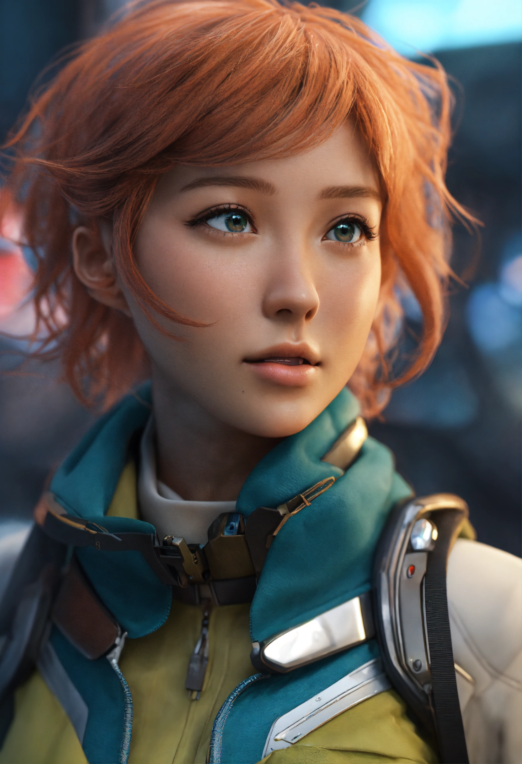 Lexica - 3D rendered, realistic 2020s sci-fi extroverted female, full ...