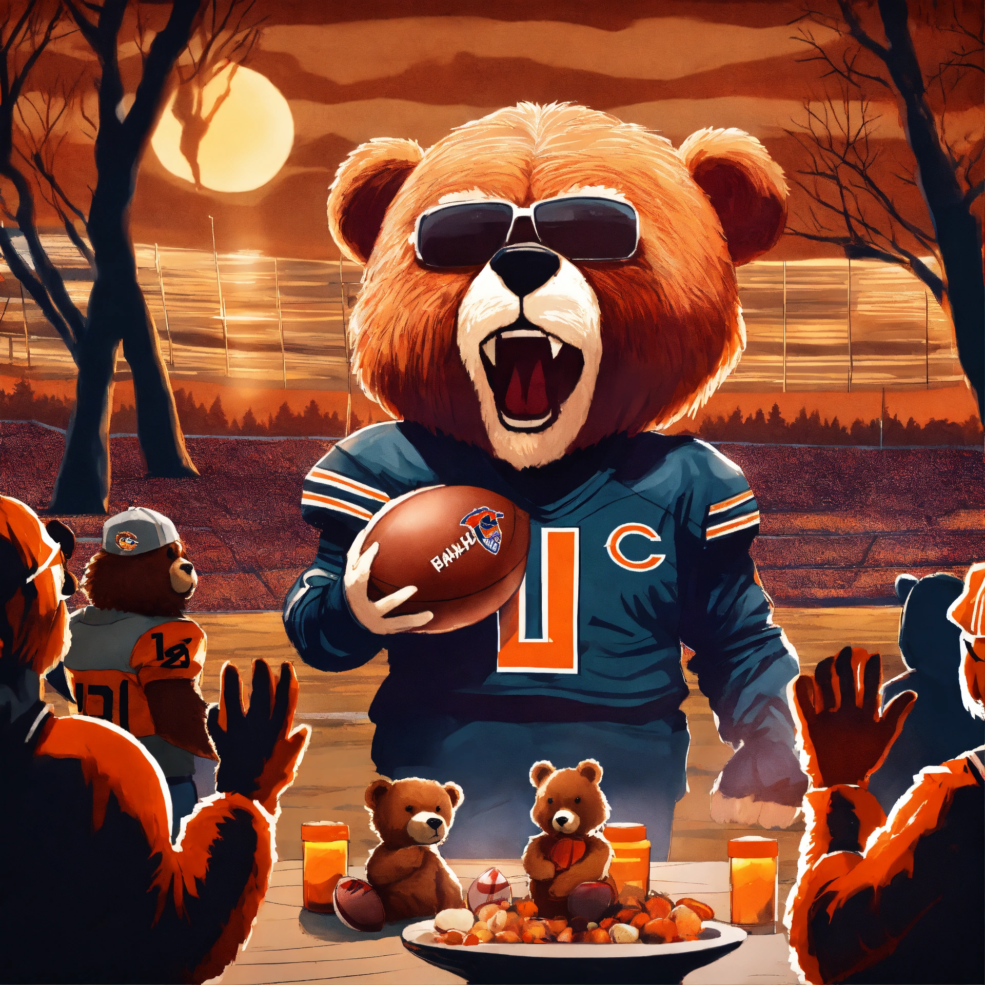 Lexica - Chicago bears evil american football mascot in forests with ...