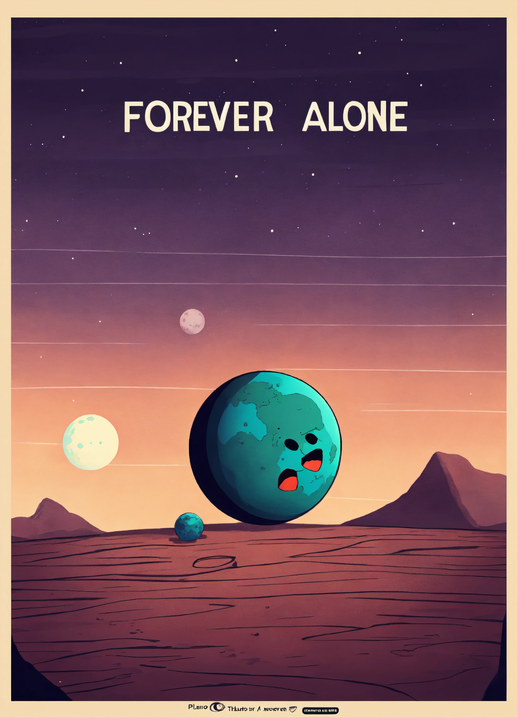 Lexica - Planet pluto cartoon forever alone