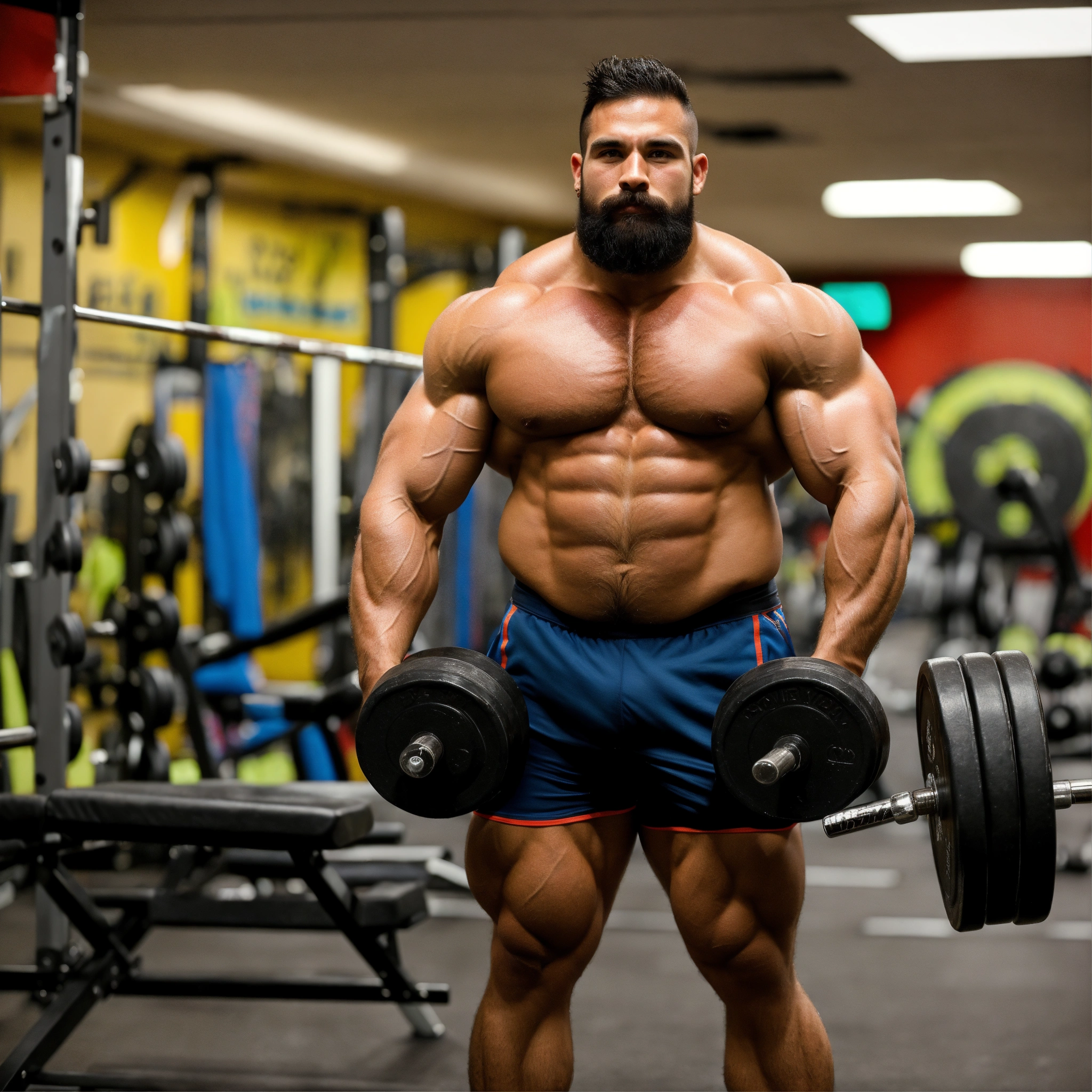 Lexica - 30-year-old hairy Mayan man with big muscles, big bodybuilder ...