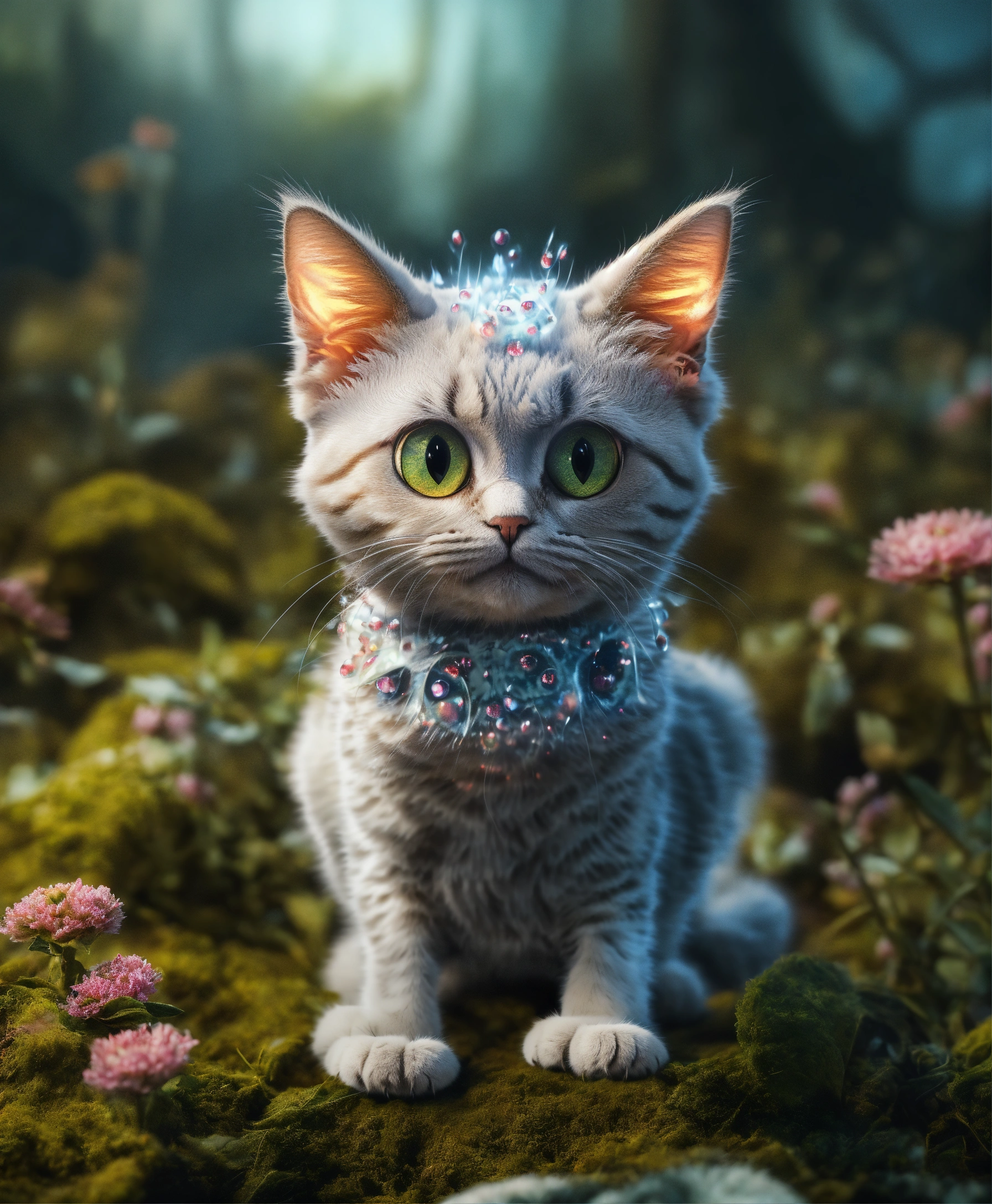 Lexica - A small monster monster as cat covered in several eyes, 8k ...