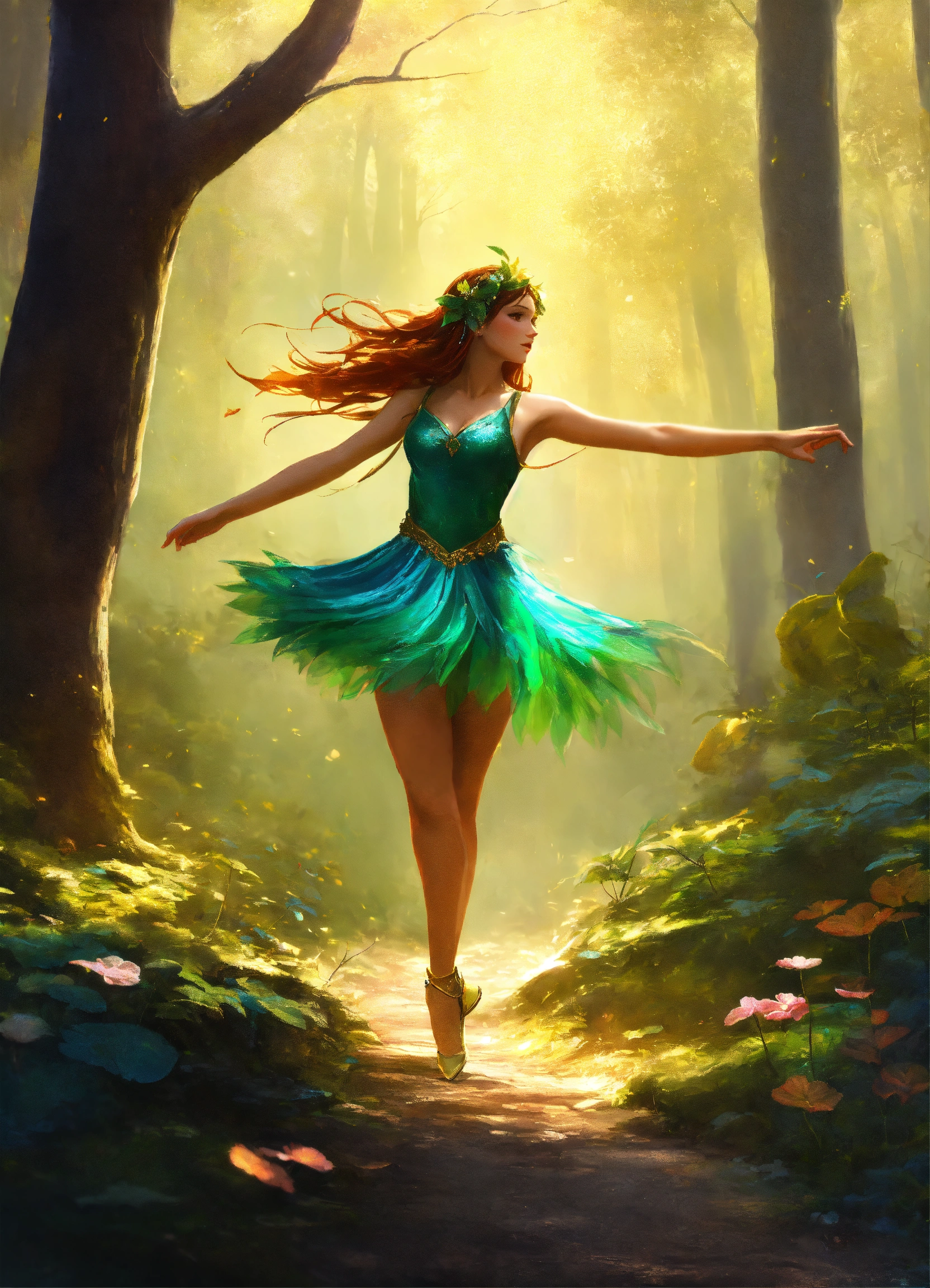 Lexica - A fairy dancing in a forest, concept art