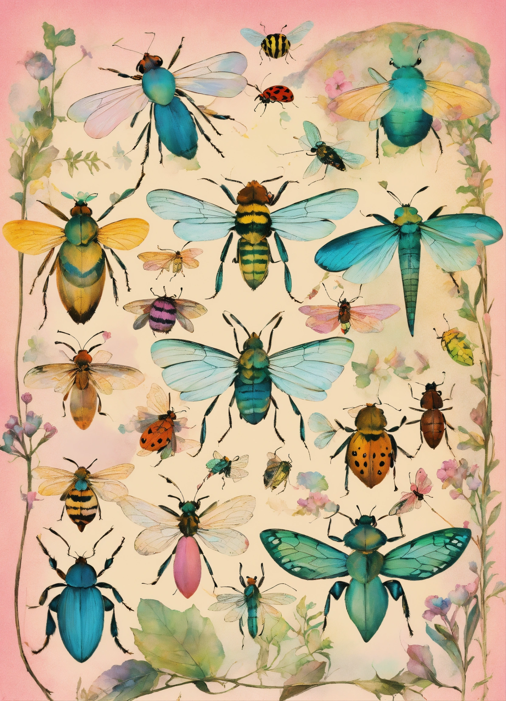 Lexica - Shabby chic dreamy mist pastel junk journals "Quirky insects ...