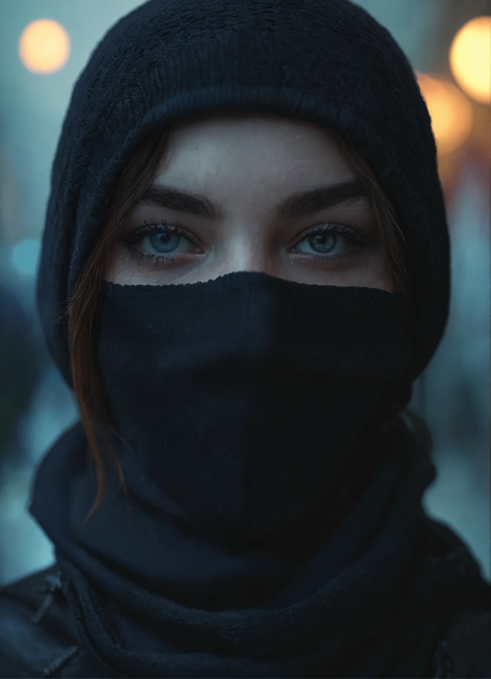 Lexica - Beautiful girl with balaclava park in the background Realistic ...