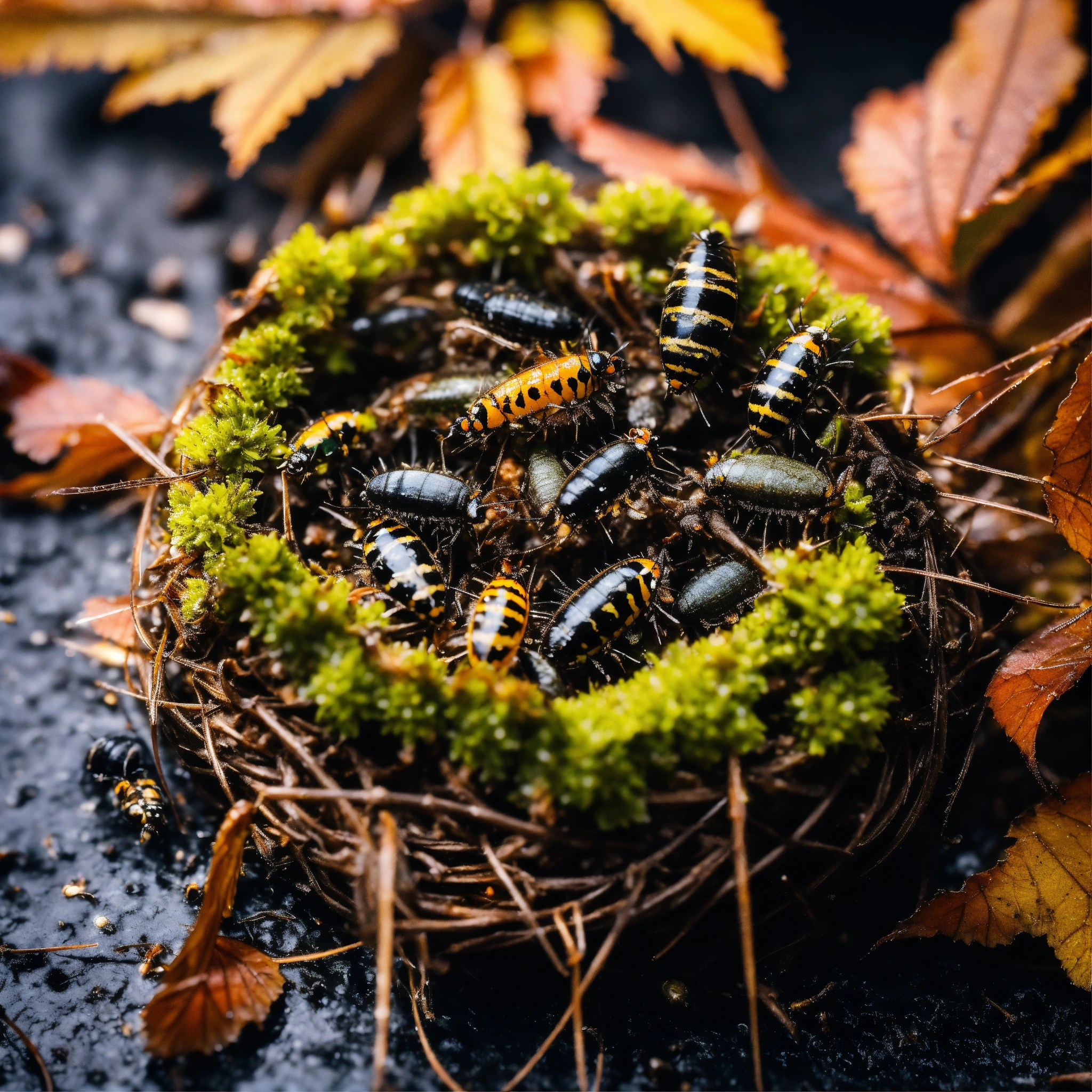 Lexica - Dark creepy ugly rainy Autumn macro photography close-up of a ...
