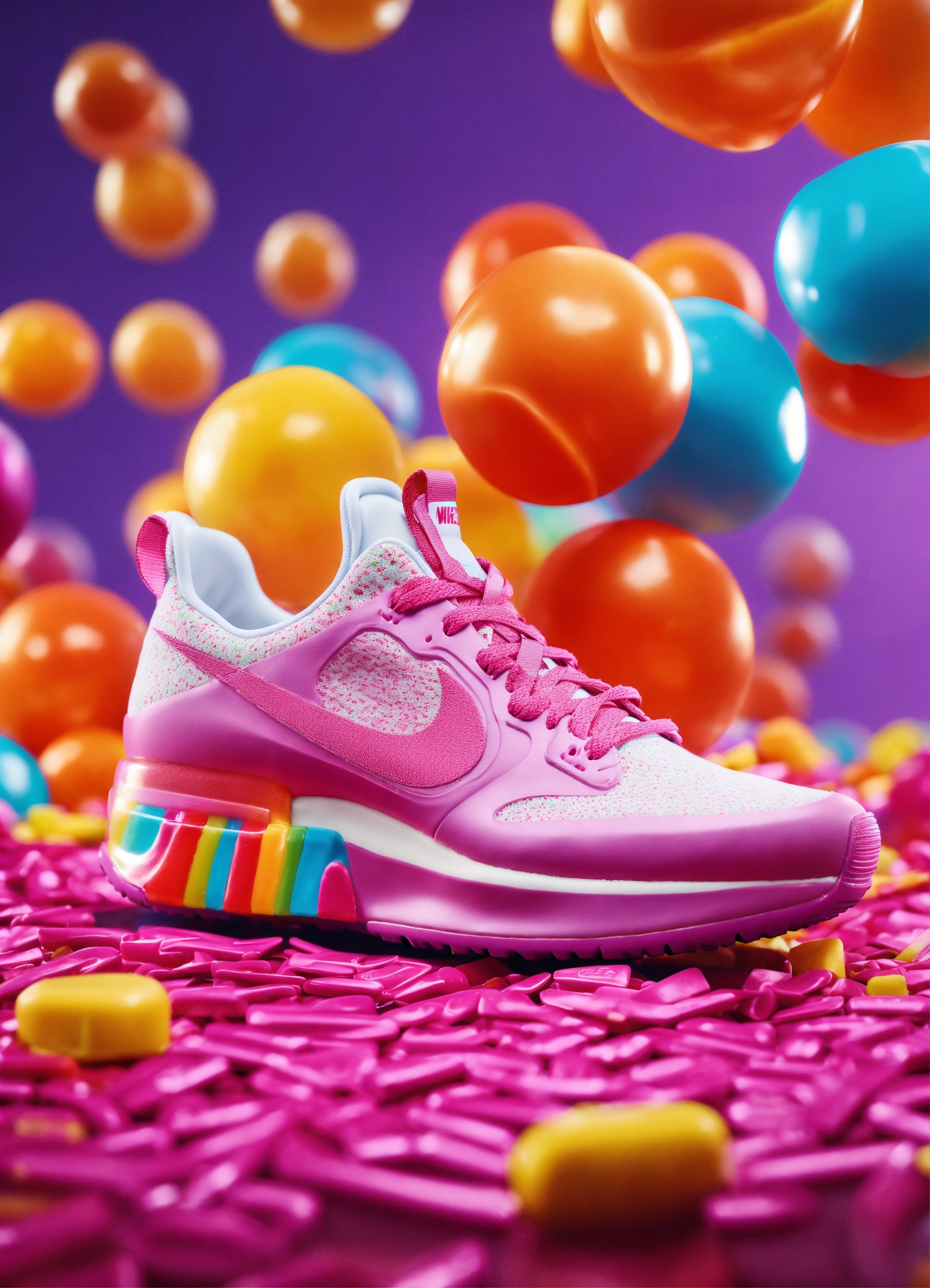 Lexica - Nike sneaker concept, made out of candies , luxury, futurist ...
