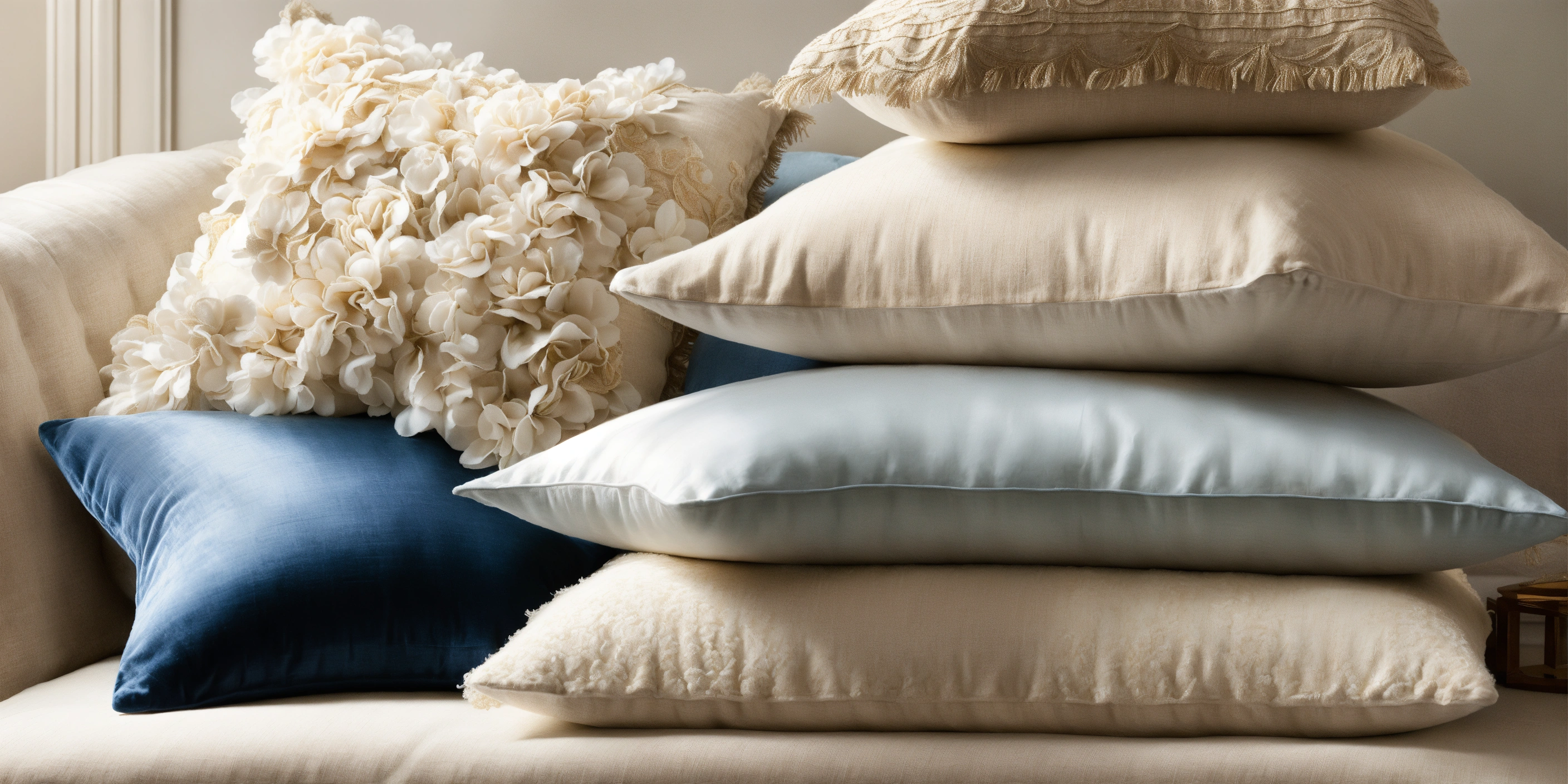 Lexica - An assortment of luxurious refined decorative pillows in a ...