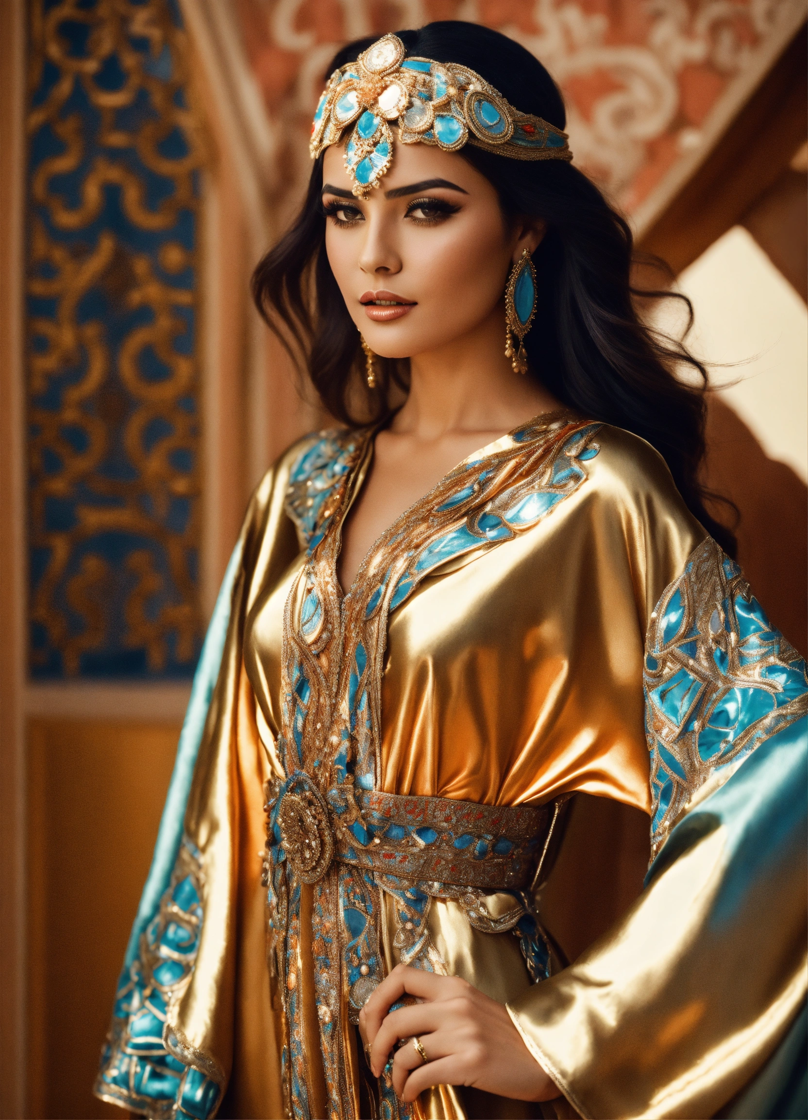 Lexica - Beautiful arabic women , waering beautiful kaftan morrocan ...