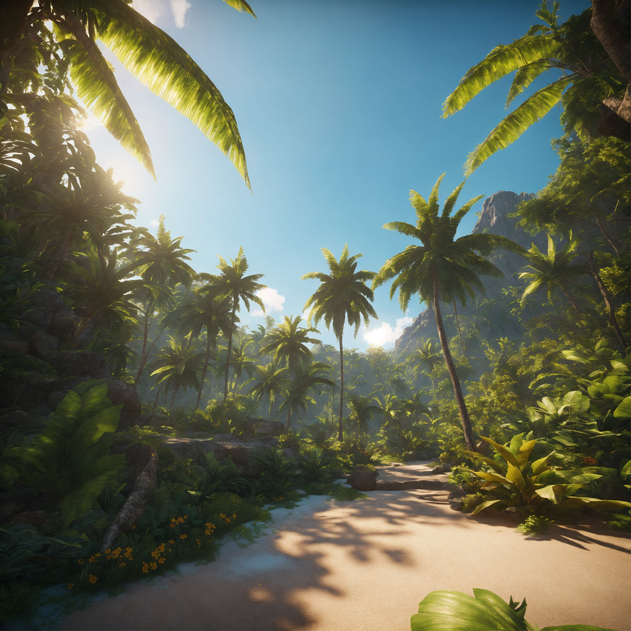 Lexica - Vast tropical paradise, tropical flora, Cinematic style, High ...