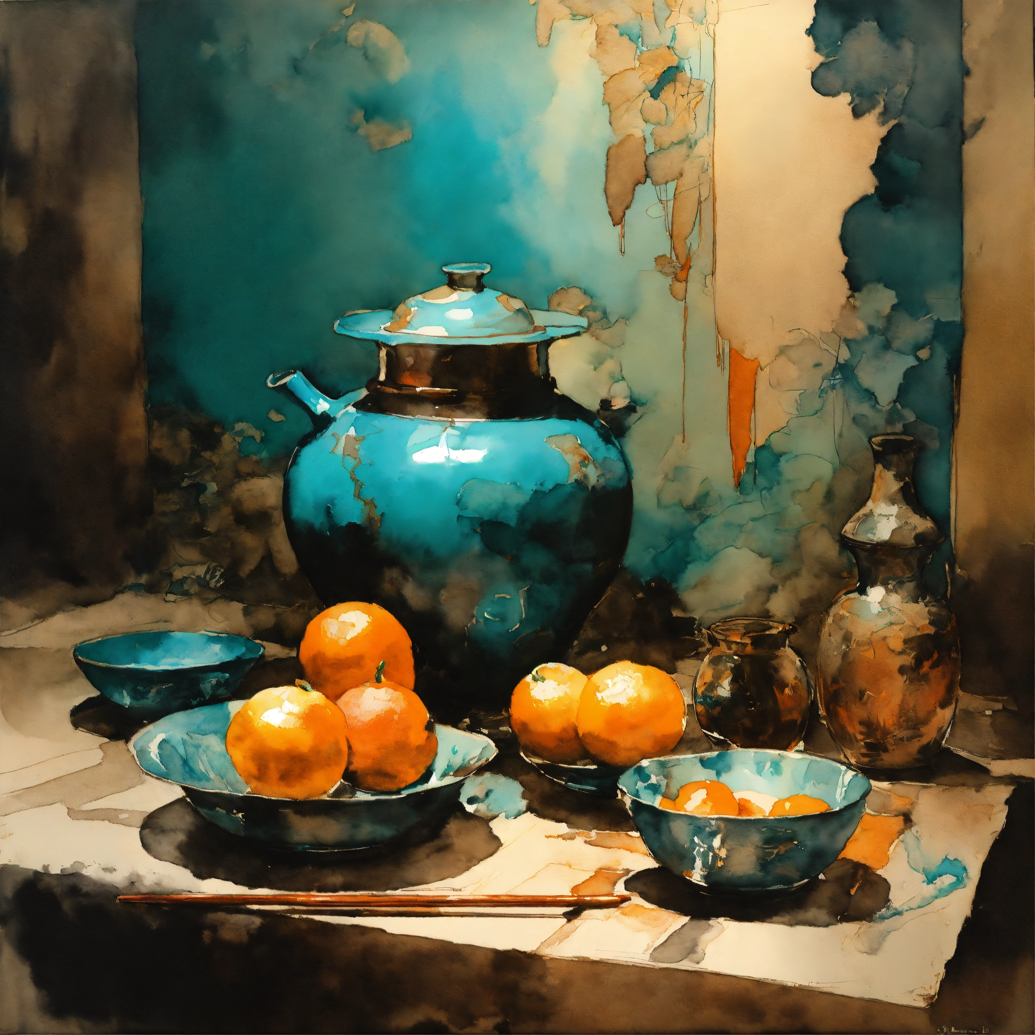 Lexica - Japanese still life Yoji Shinkawa style, Jean-baptiste Monge ...