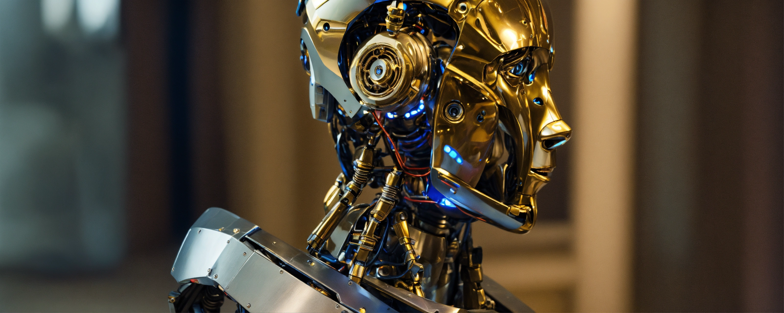 Lexica - Create an image of a humanoid robot sitting in a contemplative ...