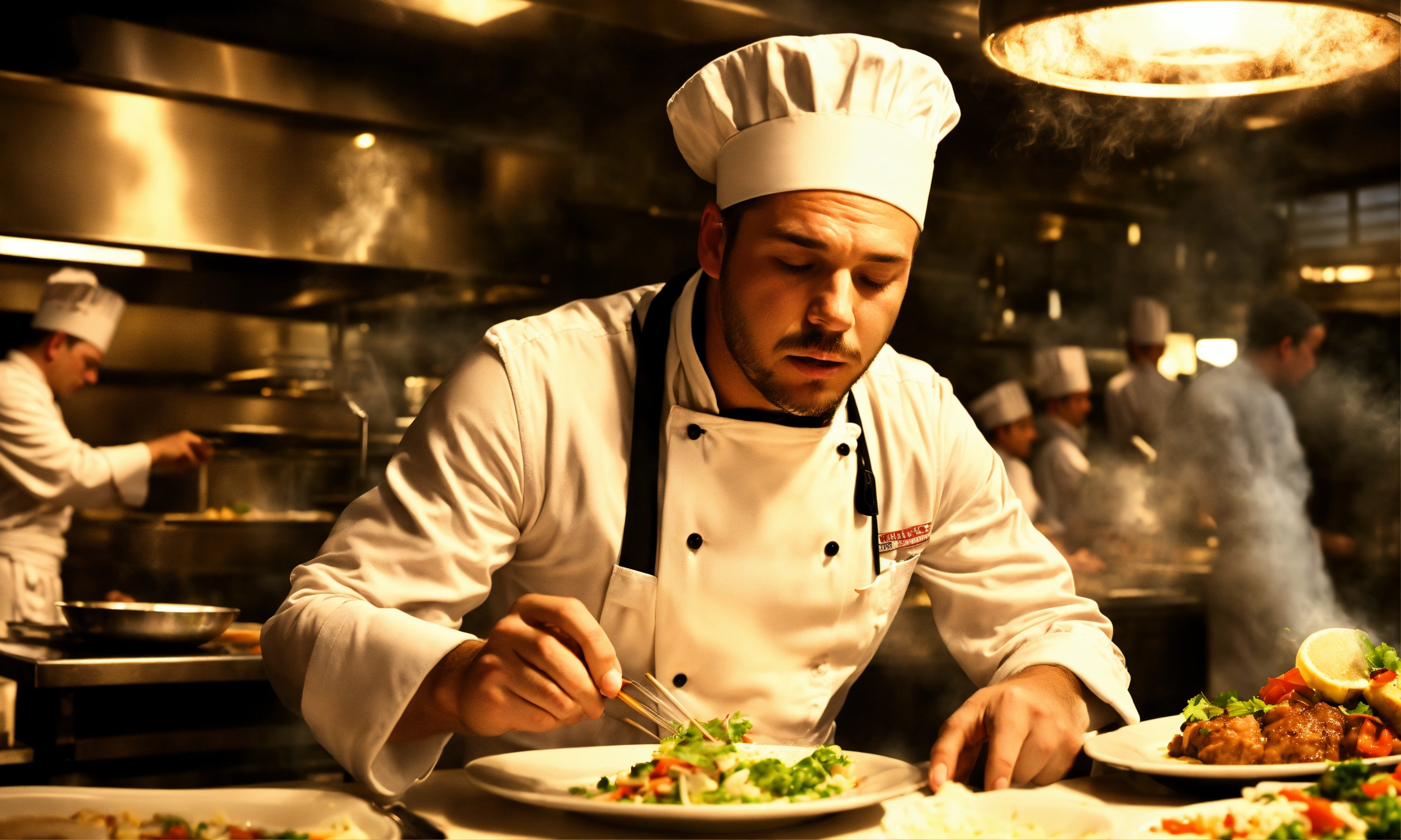 Lexica - An artistic photo realistic picture of an stressed out chef at ...