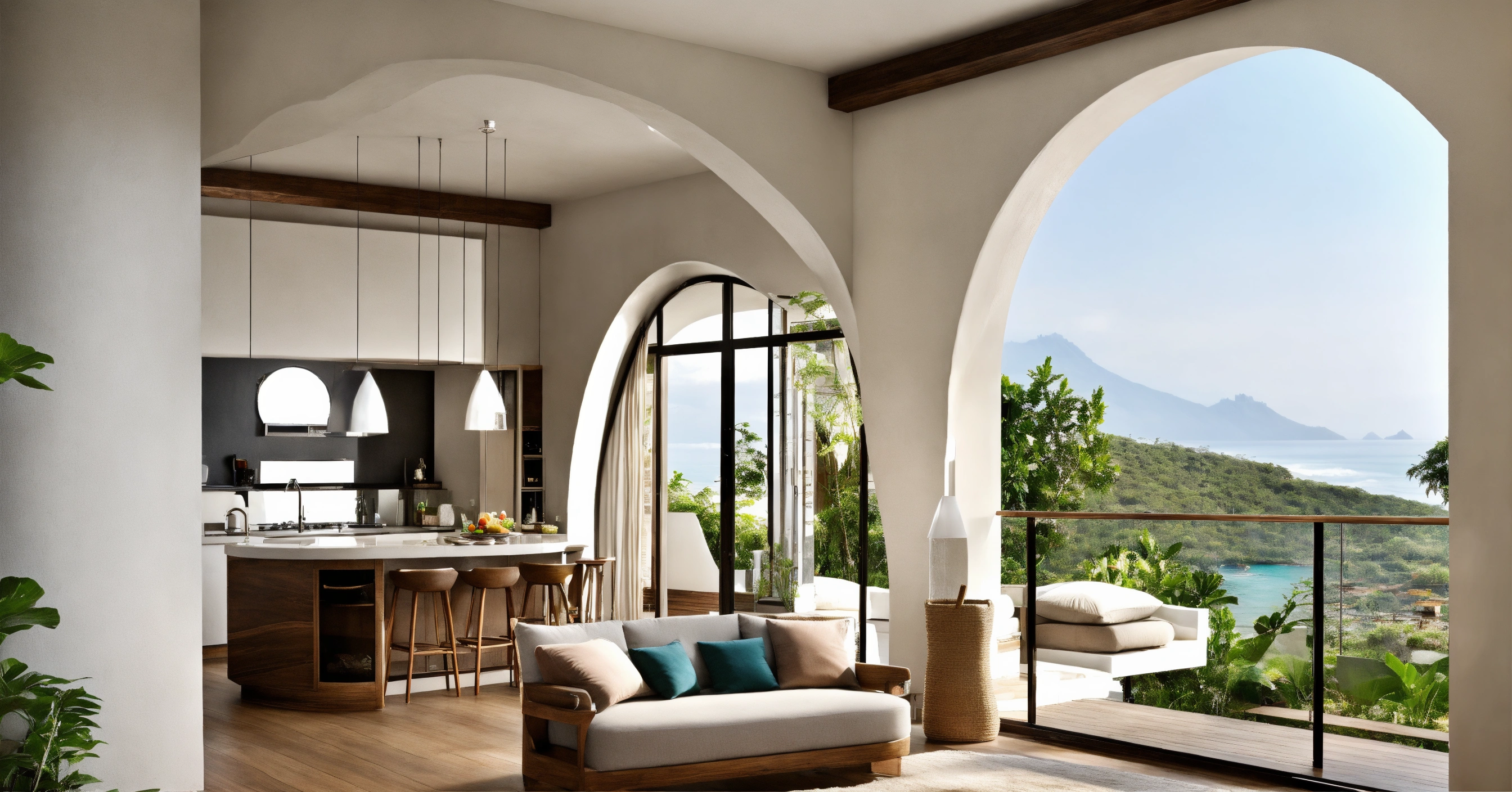 Lexica - Modern take on upscale bali inspired small apartment white ...