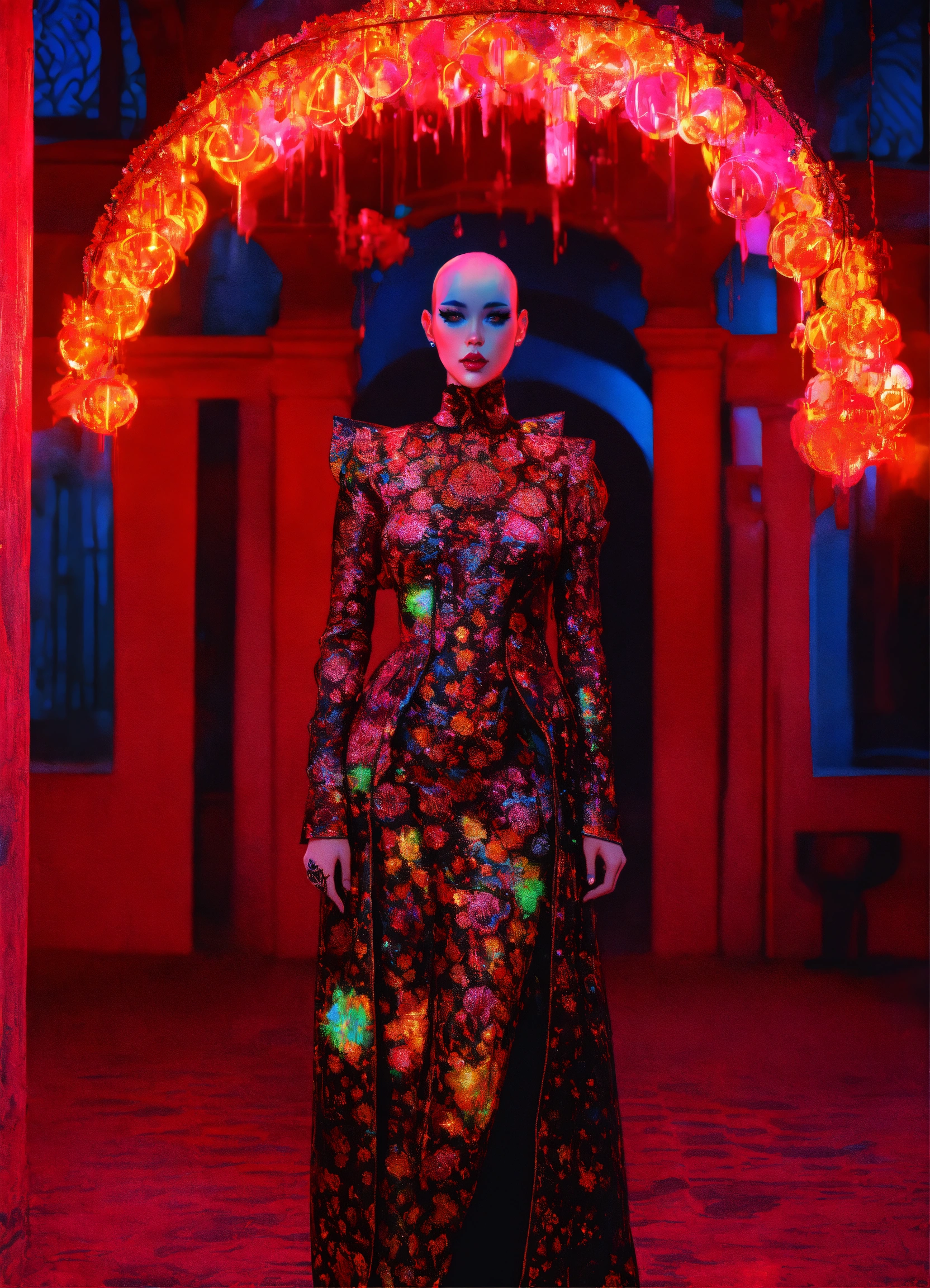 Lexica - Full body portrait Fashion, of Pinhead DMT black light glitter ...