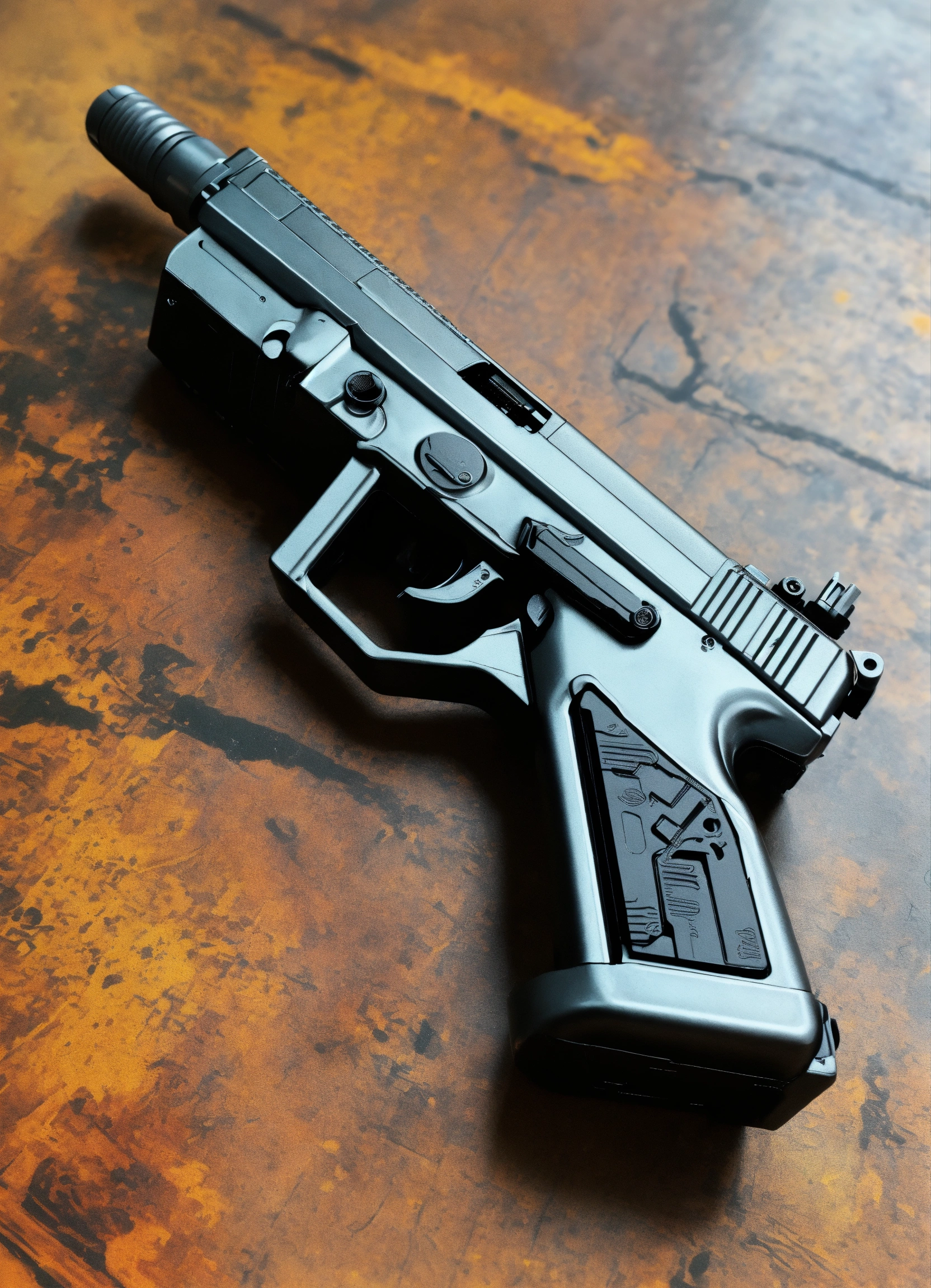 Lexica - Cyberpunk machine pistol like a gun metal gray out mac-10 ...