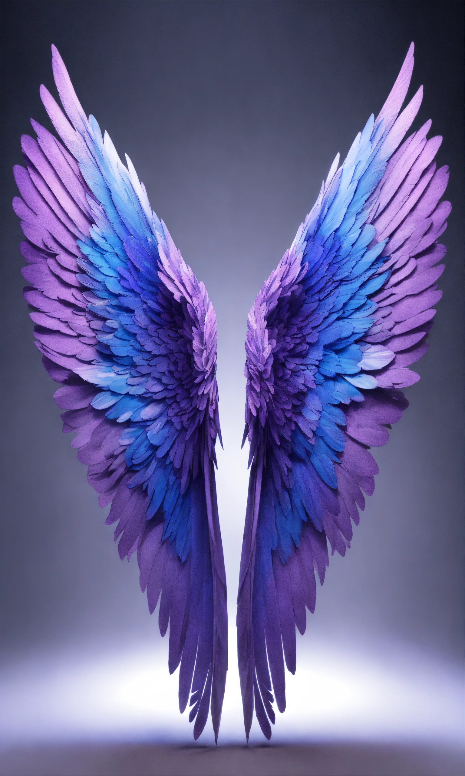 Lexica - Beautiful and perfect small angel wings of violet color with ...