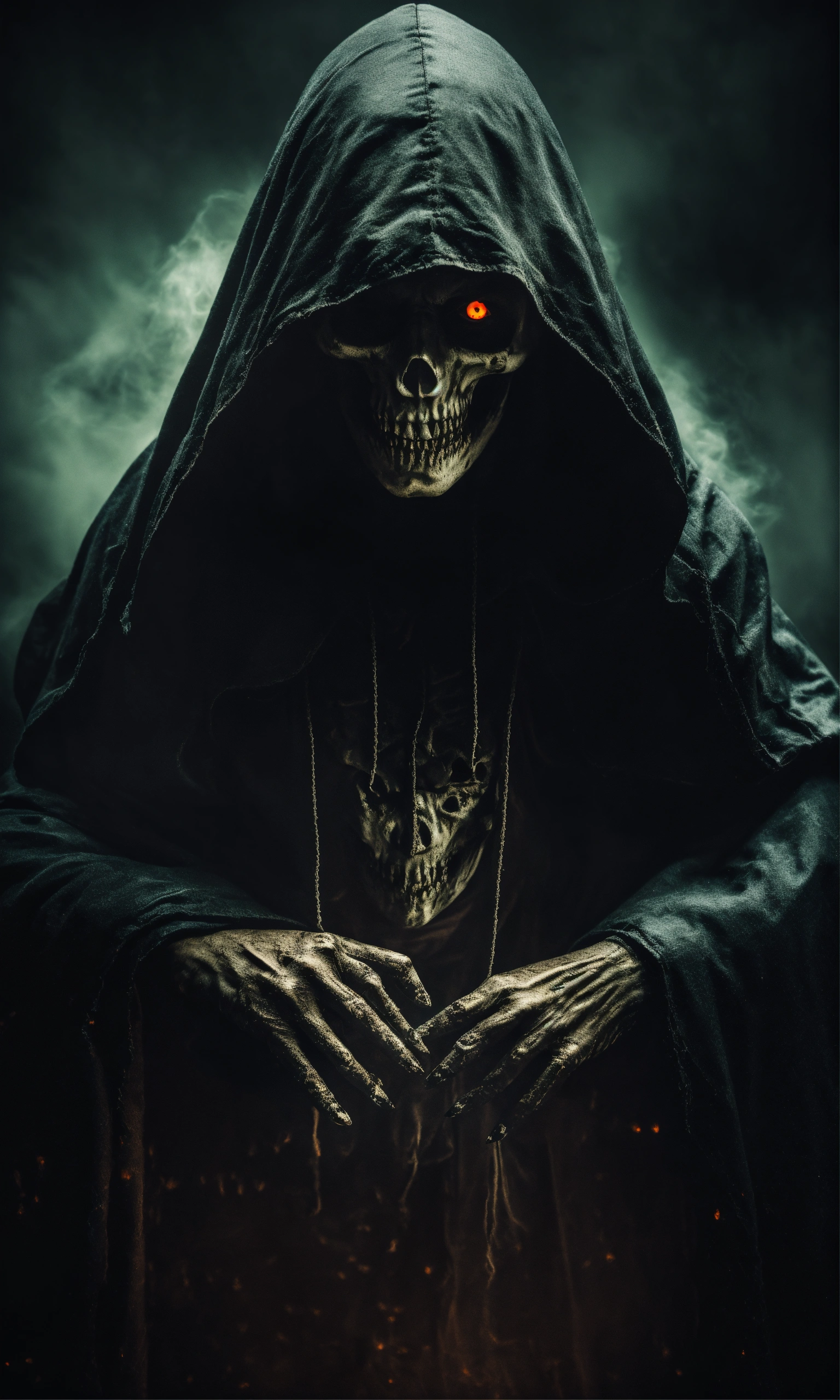 Lexica - Portrait of a scary ghost with hood