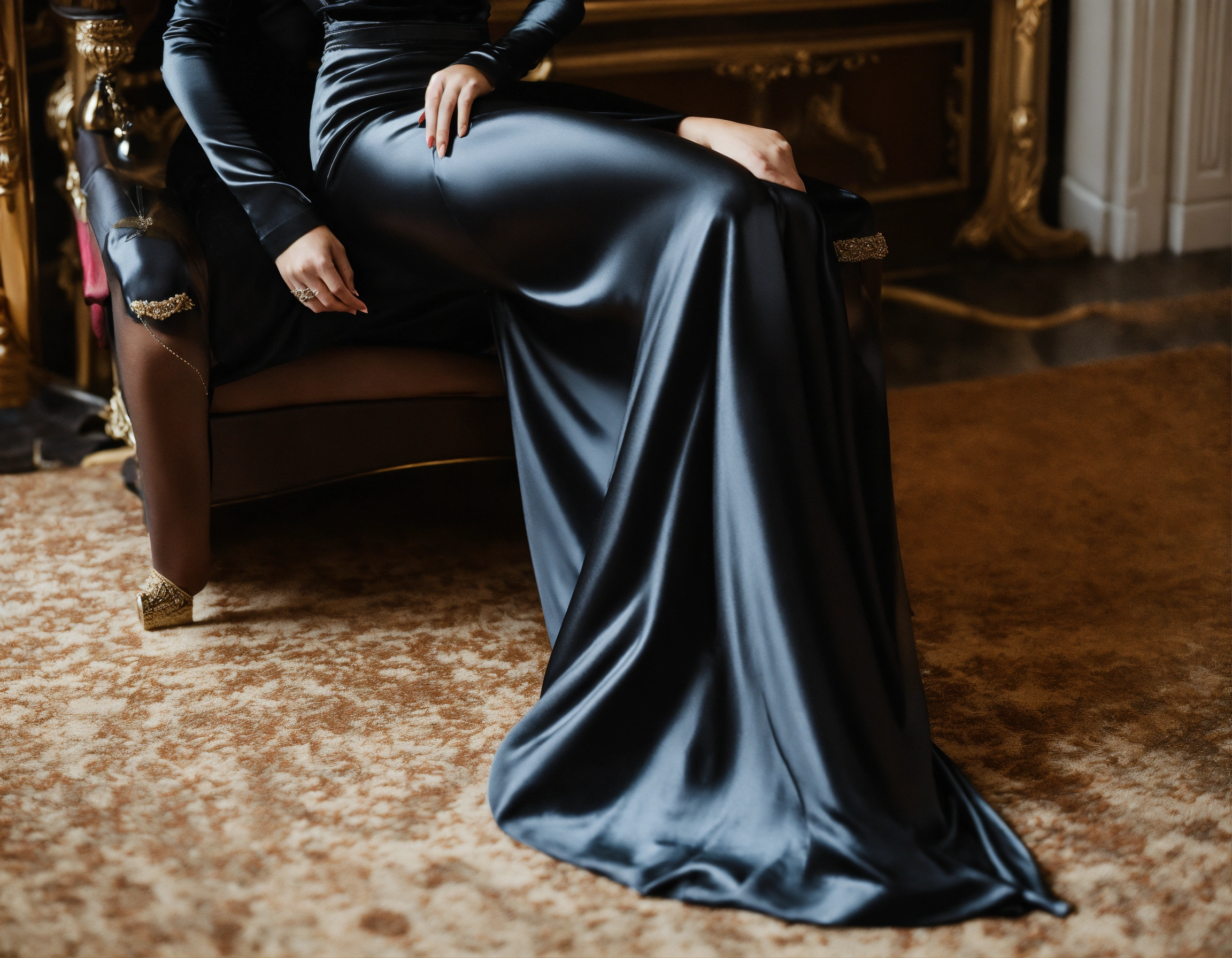 Lexica - Man with godlike body wearing black Satin shiny figure-hugging ...