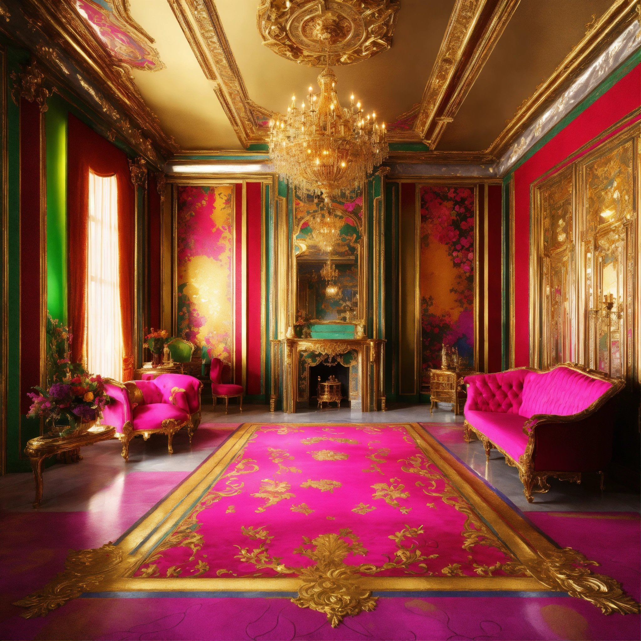 Lexica - Futuristic beautiful French mansion interior glamorous ...