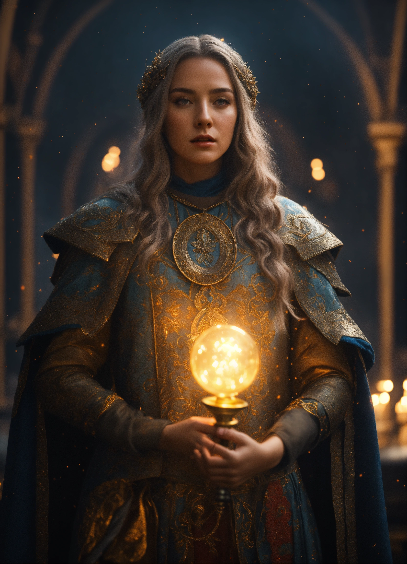 Lexica - A realistic full body portrait of a medival mystic, mighty ...