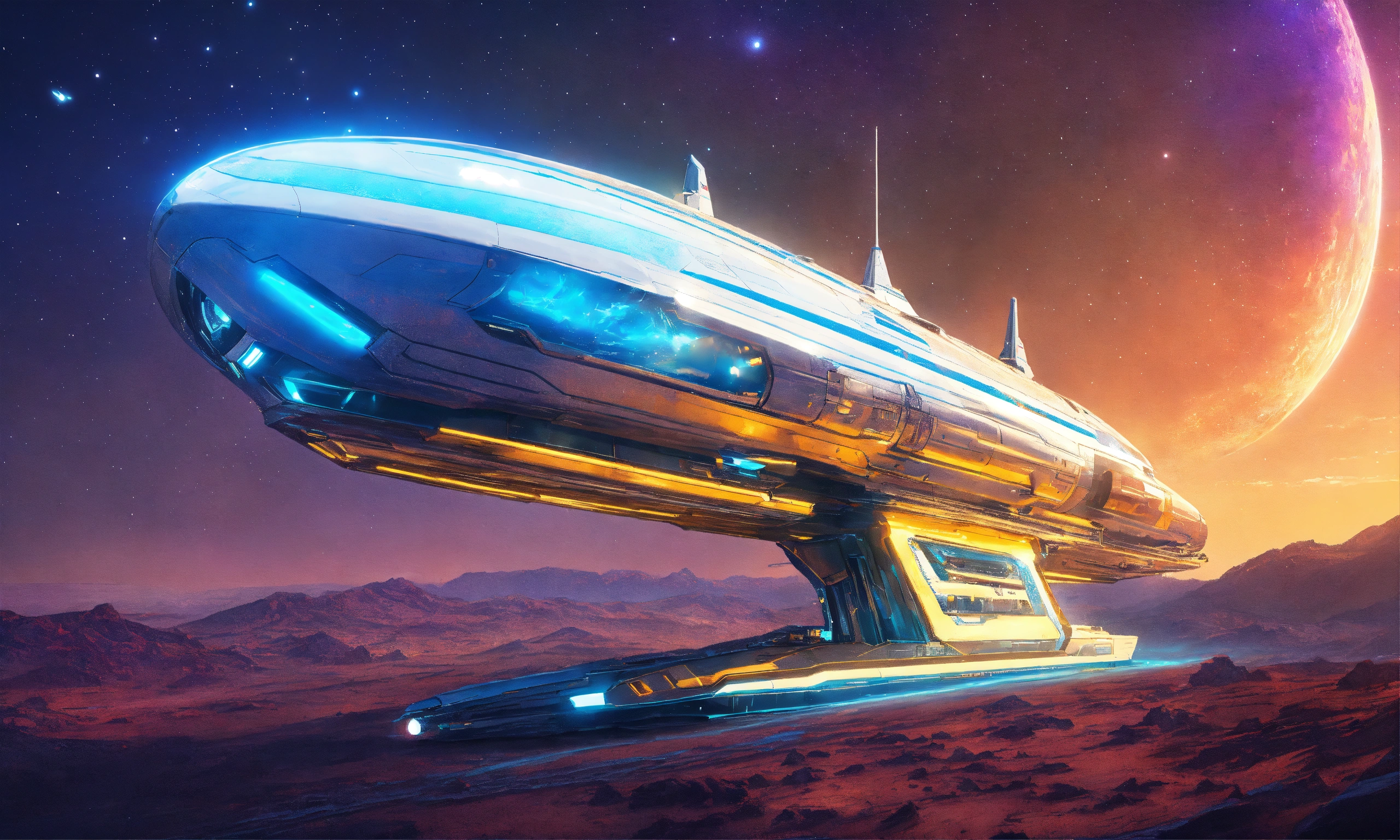 Lexica - Futuristic spaceship,alien design,flying in starry space ...