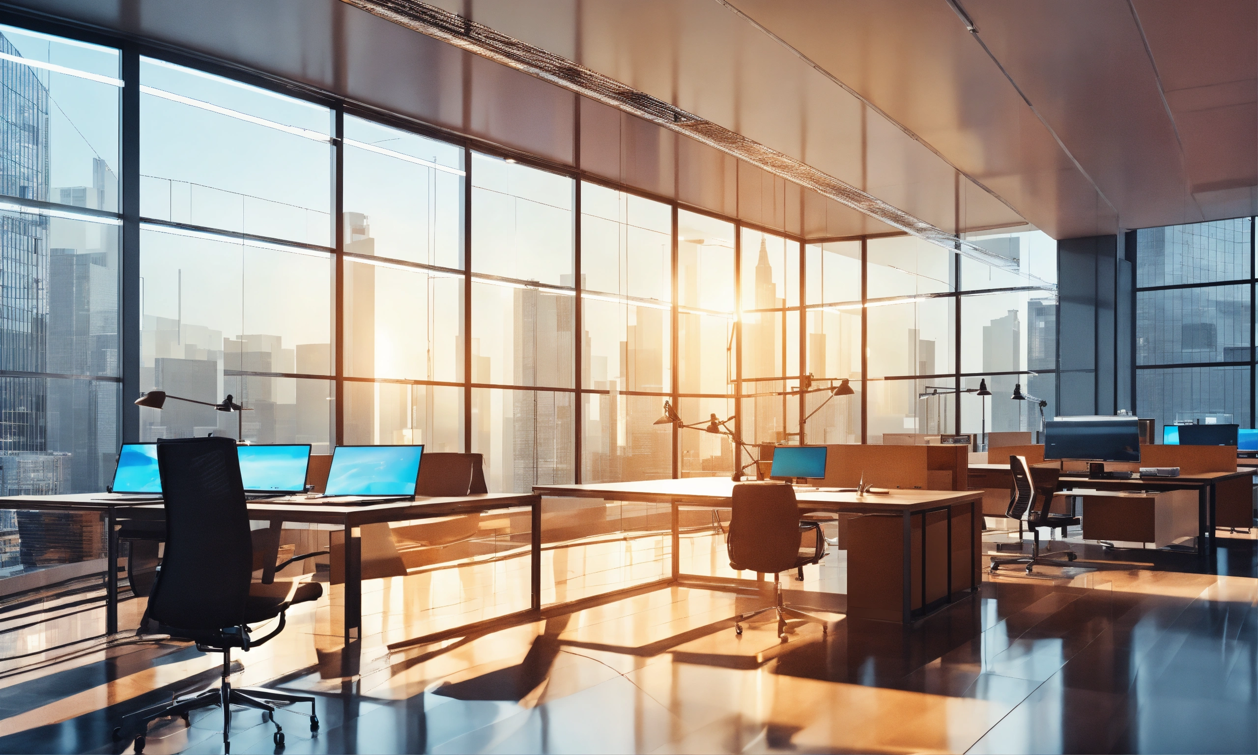 Lexica - Create an illustration of empty modern corporate office ...