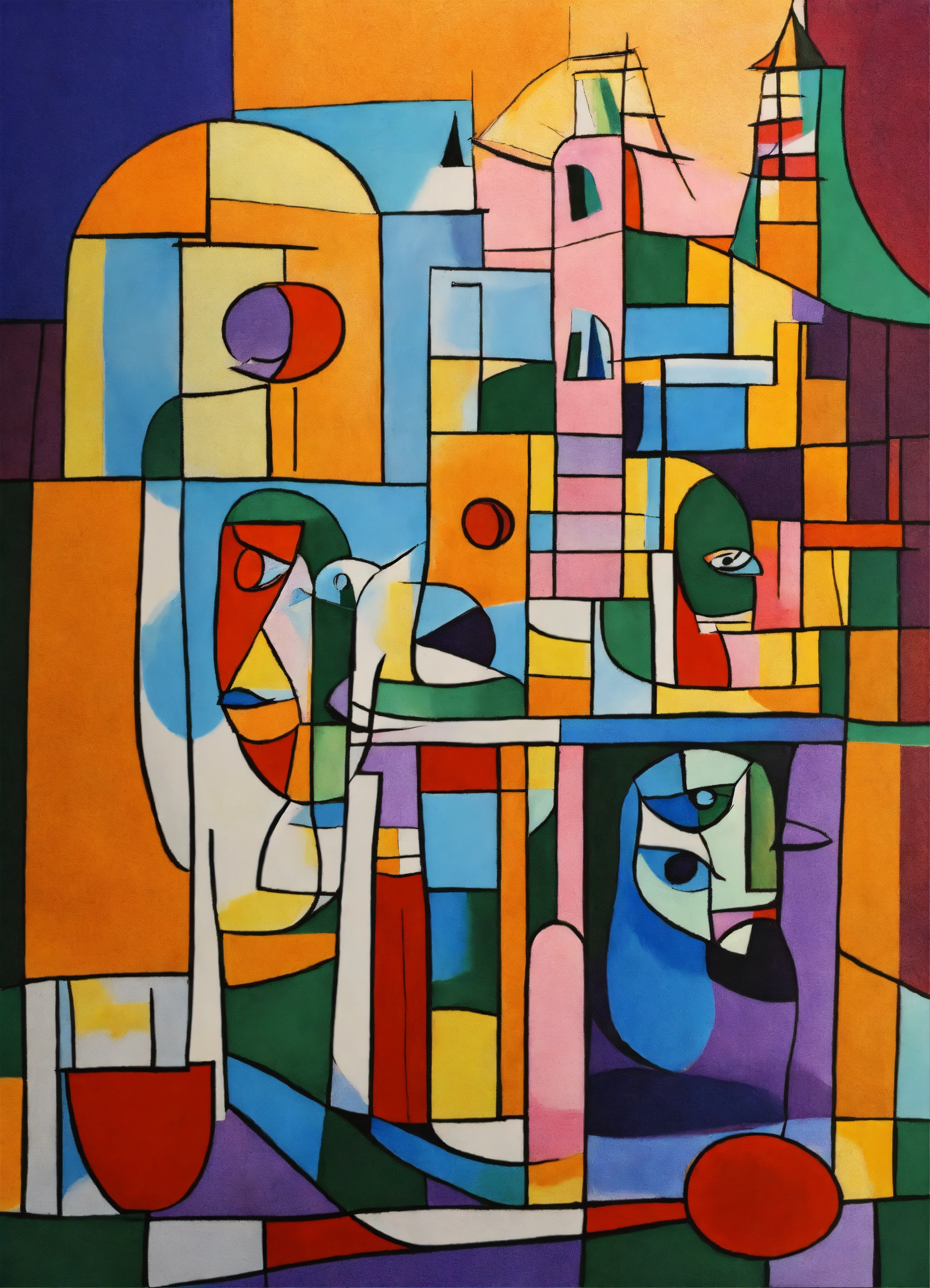 Lexica - Art drawing abstract scene art style inspired by pablo picasso