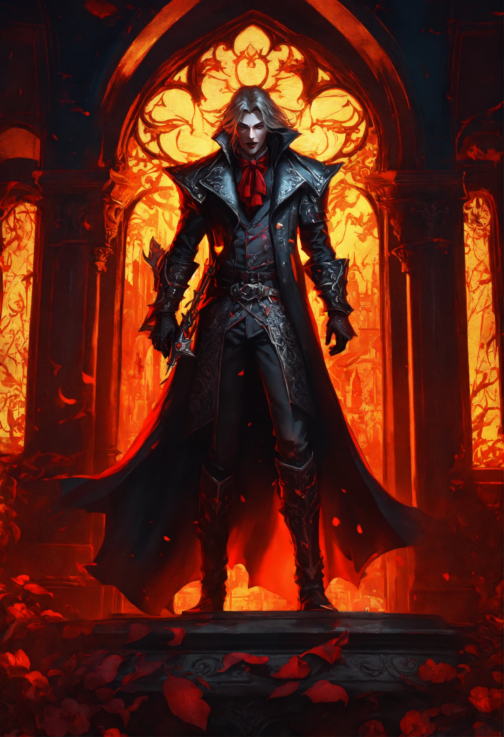 Lexica - Full body of a alucard castlevania ,Grim fantasy, vampire, D&D ...