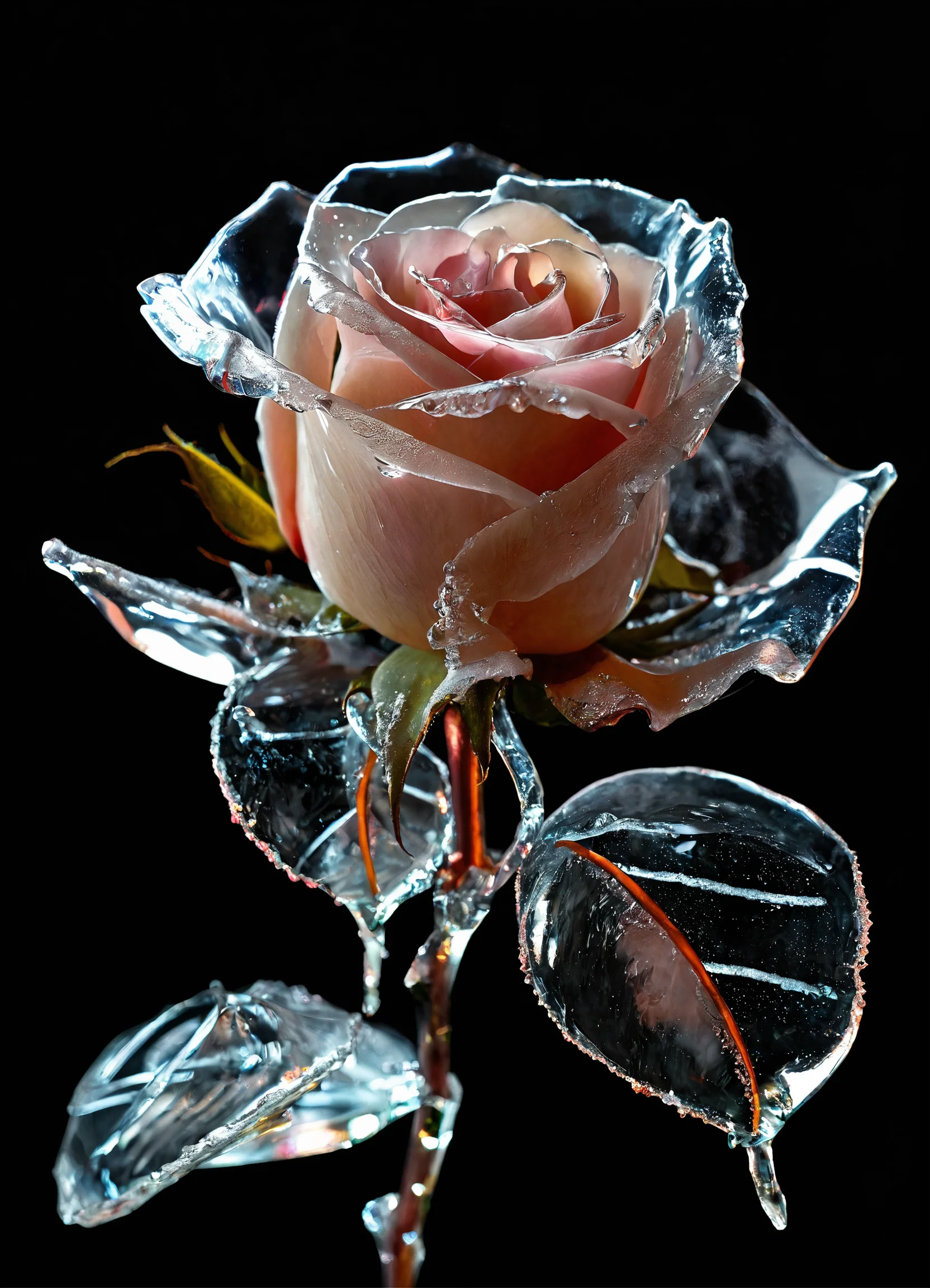 Lexica - Ice rose, ice rose, transparent rose, glass rose, magic rose ...