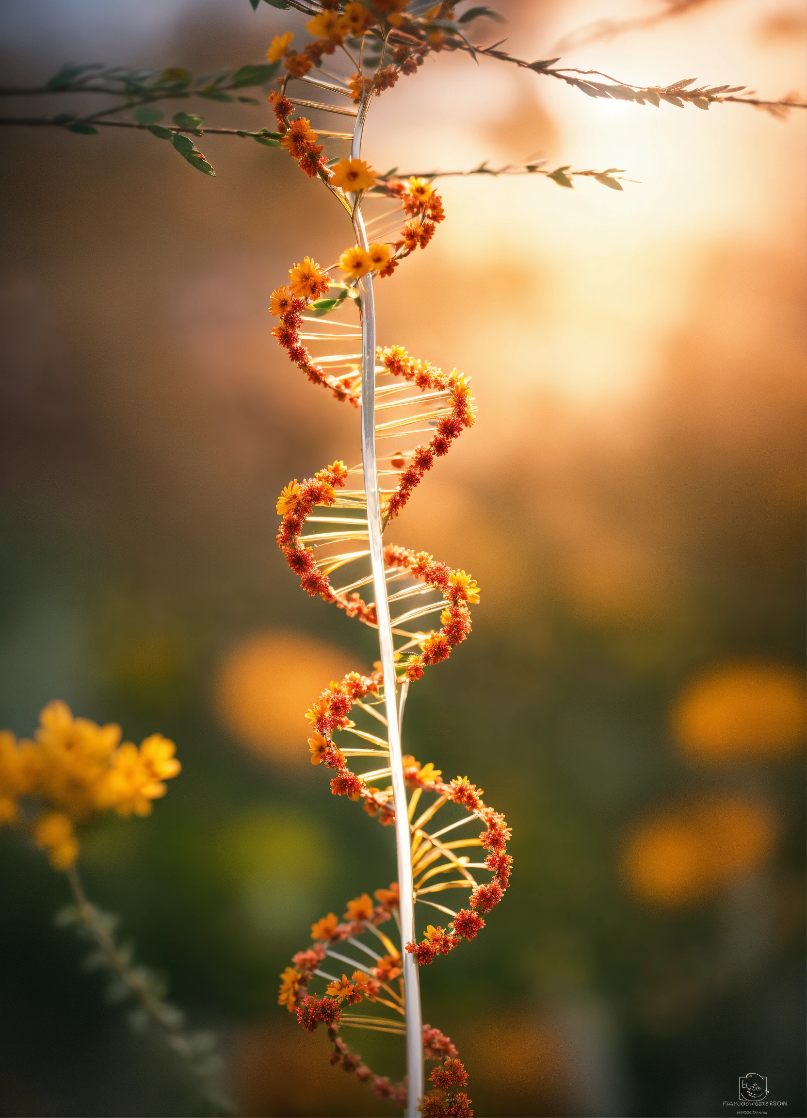 Lexica - Clear interlocking dna strand helix with flower stems inside ...