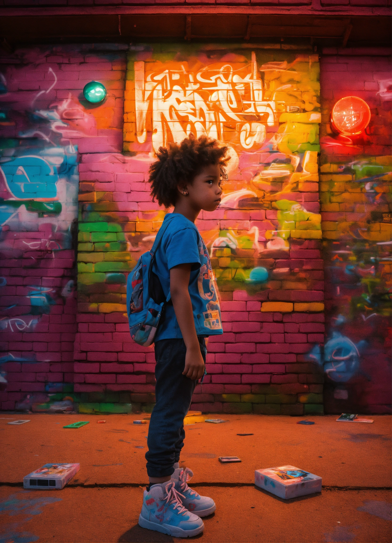 Lexica - Create a surreal 3D portrait of a fierce Biracial child, their ...