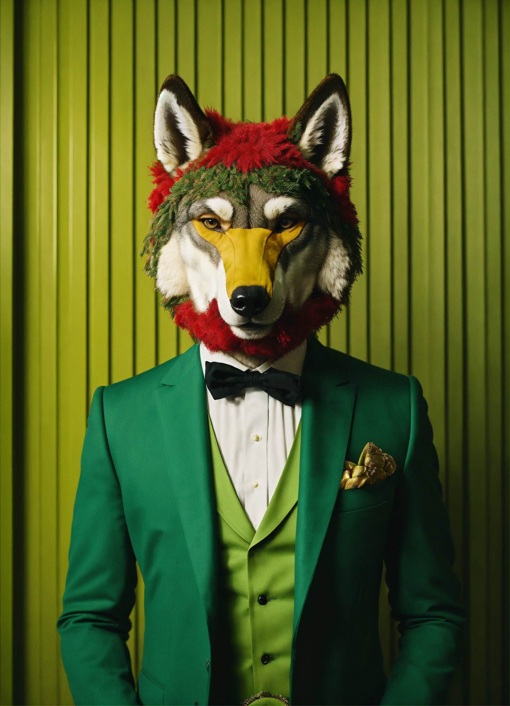 Lexica - Award - Winning Cinematic Still of wolf-Headed butler posing ...