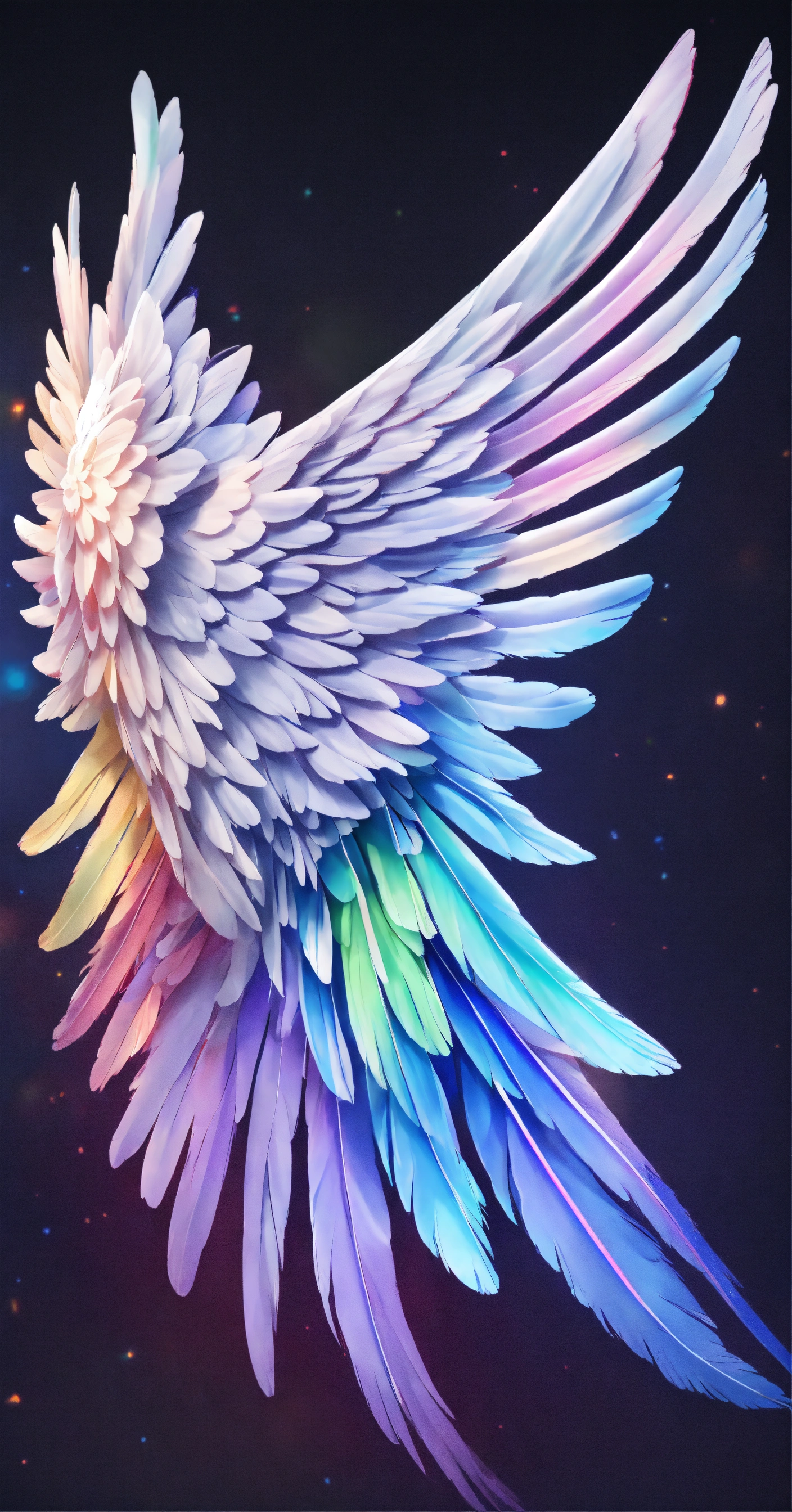 Lexica - Beautiful and perfect small angel wings in soft rainbow colors ...