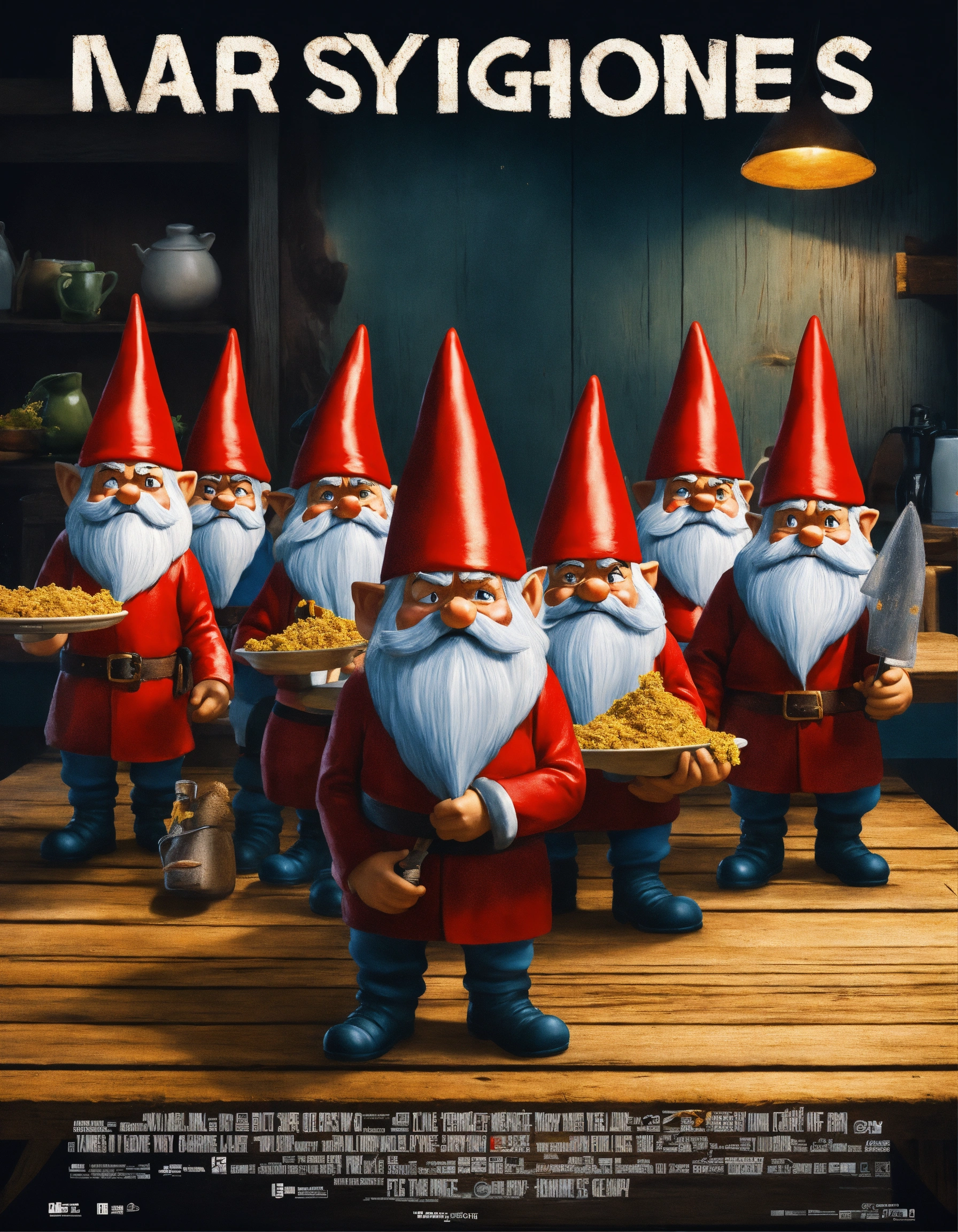 Lexica - A film poster for 12 Angry Gnomes, but all the gnomes have ...