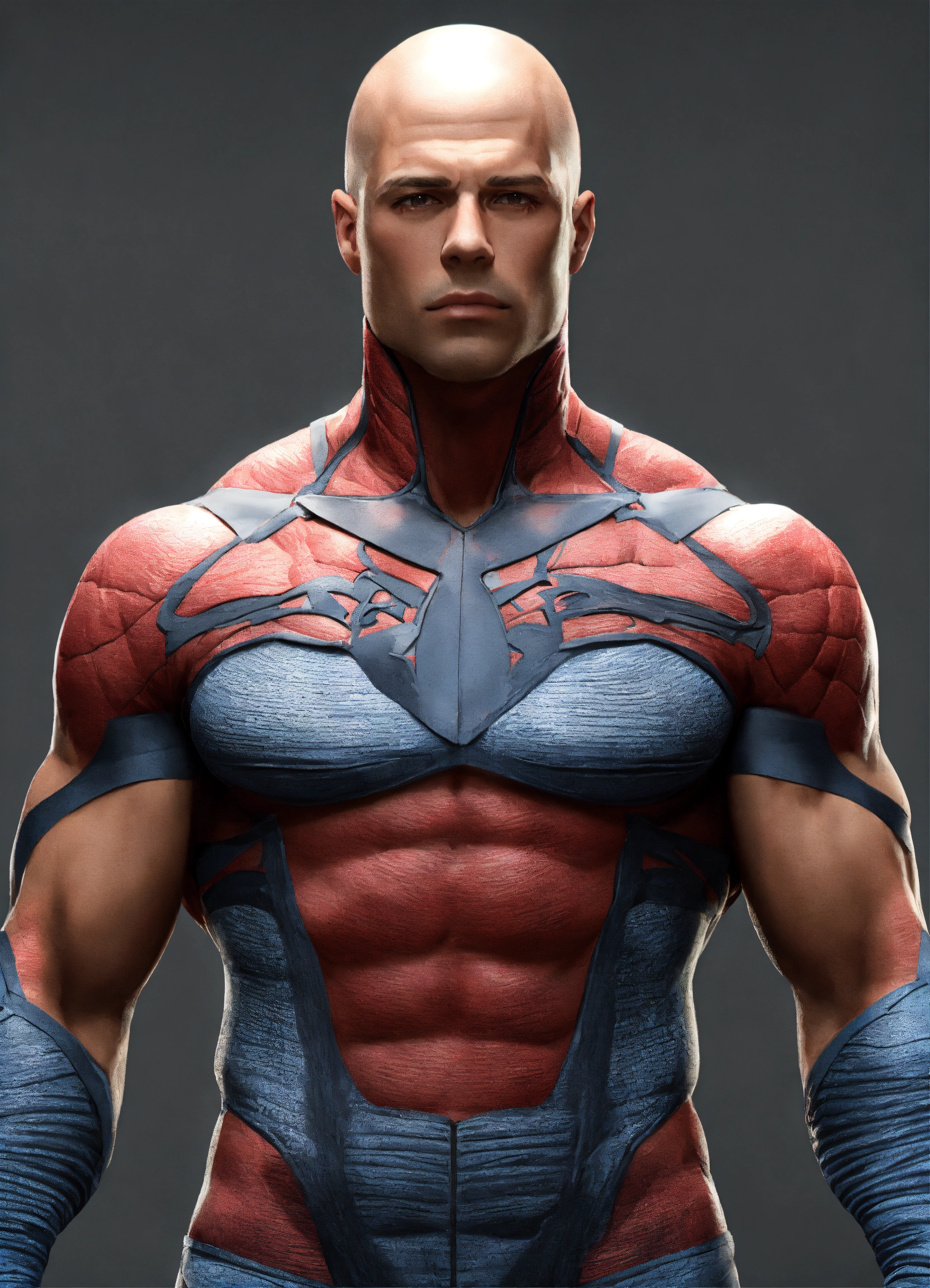 Lexica - Muscle man front on symmetrical head neck shoulders chest